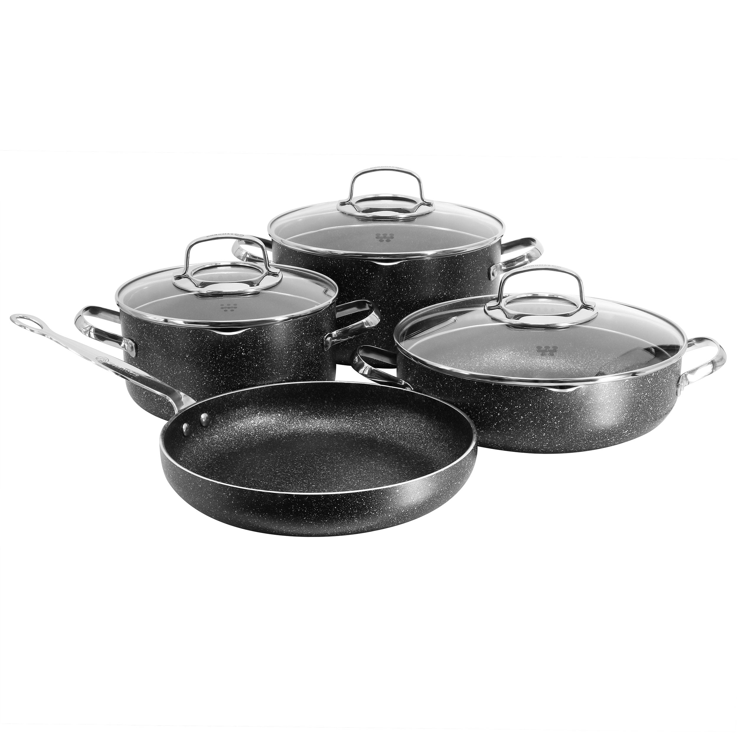 Korkmaz Galaksi 7 Piece Non Stick Aluminum Cookware Set in Black ...