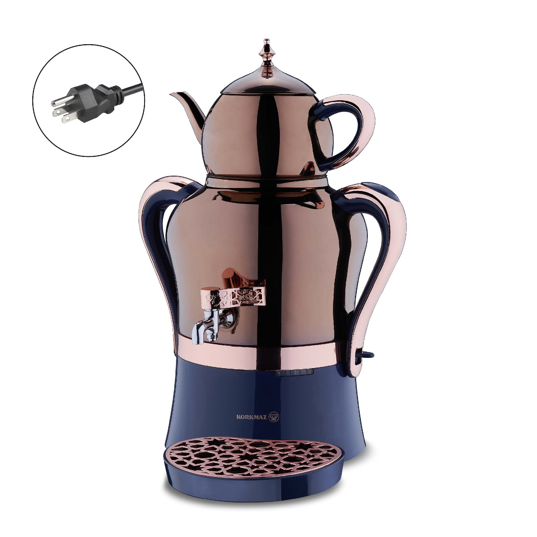 Korkmaz Hanedan A843-05 Stainless Steel Samovar, Rosegold, 110 V US ...