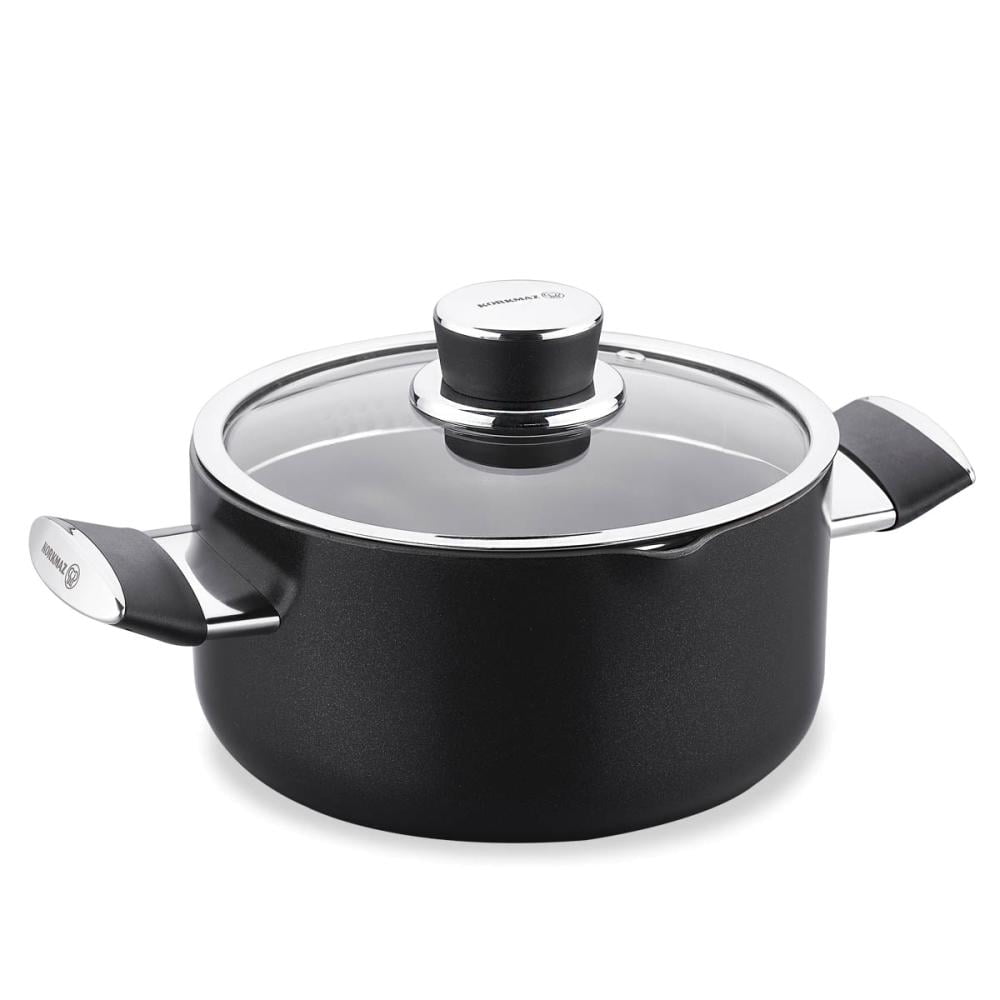 Korkmaz Lena Ceramic Low Dutch Oven with Glass Lid, High-Performance ...