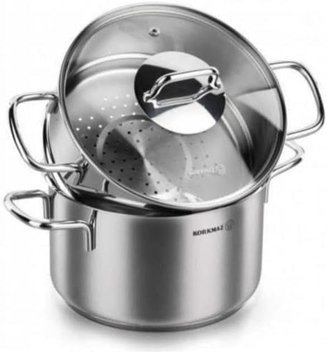 Korkmaz Perla Stainless Steel Steamer Cooking Pot Cooker Double Boiler ...