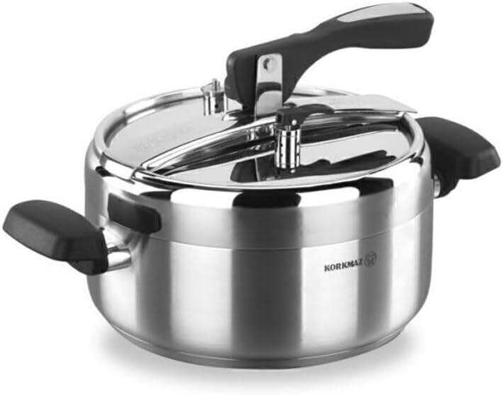 Korkmaz Turbo 5 Quart Stove Top Pressure Cooker Stainless Steel ...