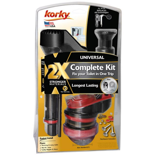 Korky 2X Long Life Universal, Chlorazone II Rubber, Toilet Tank Repair ...