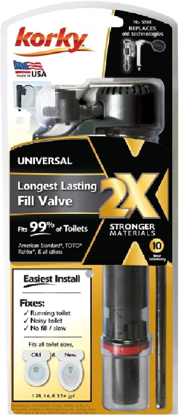 Korky 2X Toilet Fill Valve Black Plastic/Rubber for Universal - Case of ...