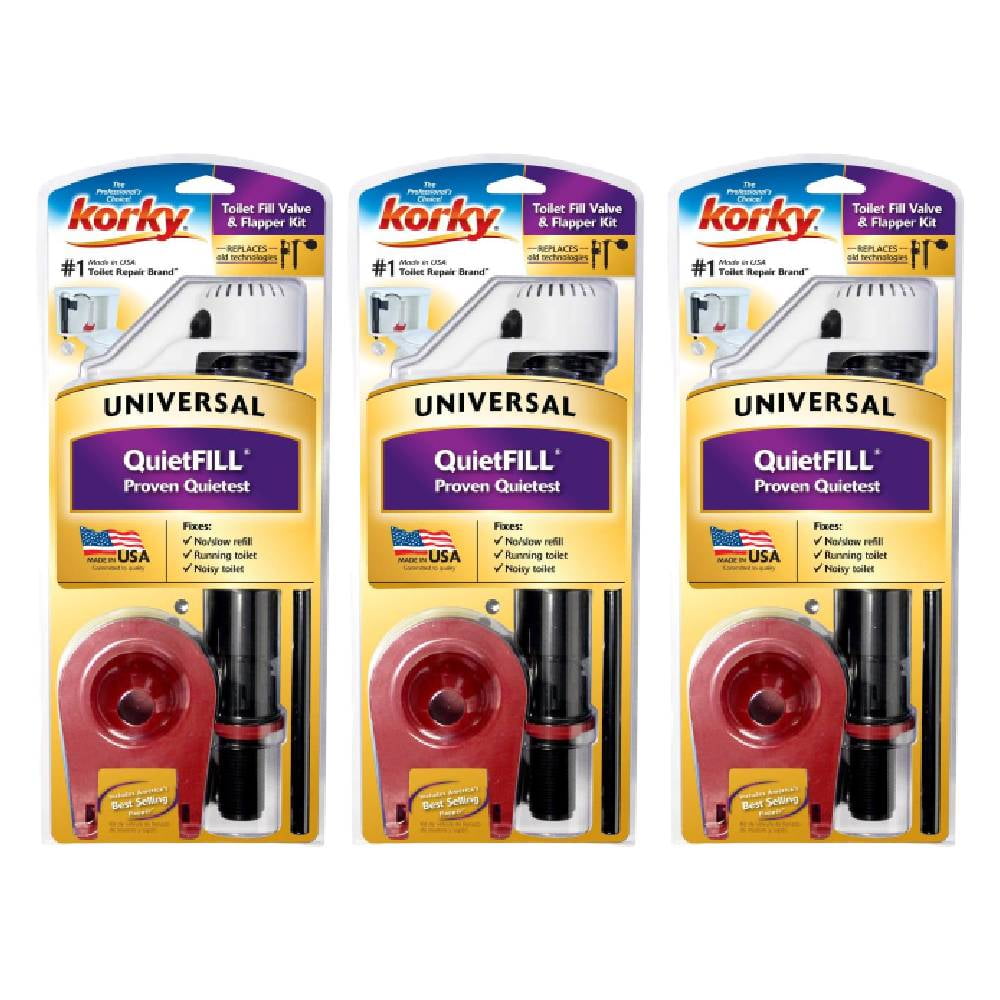 Korky 818BP QuietFILL Fill Valve and Premium Flapper Kit Universal ...