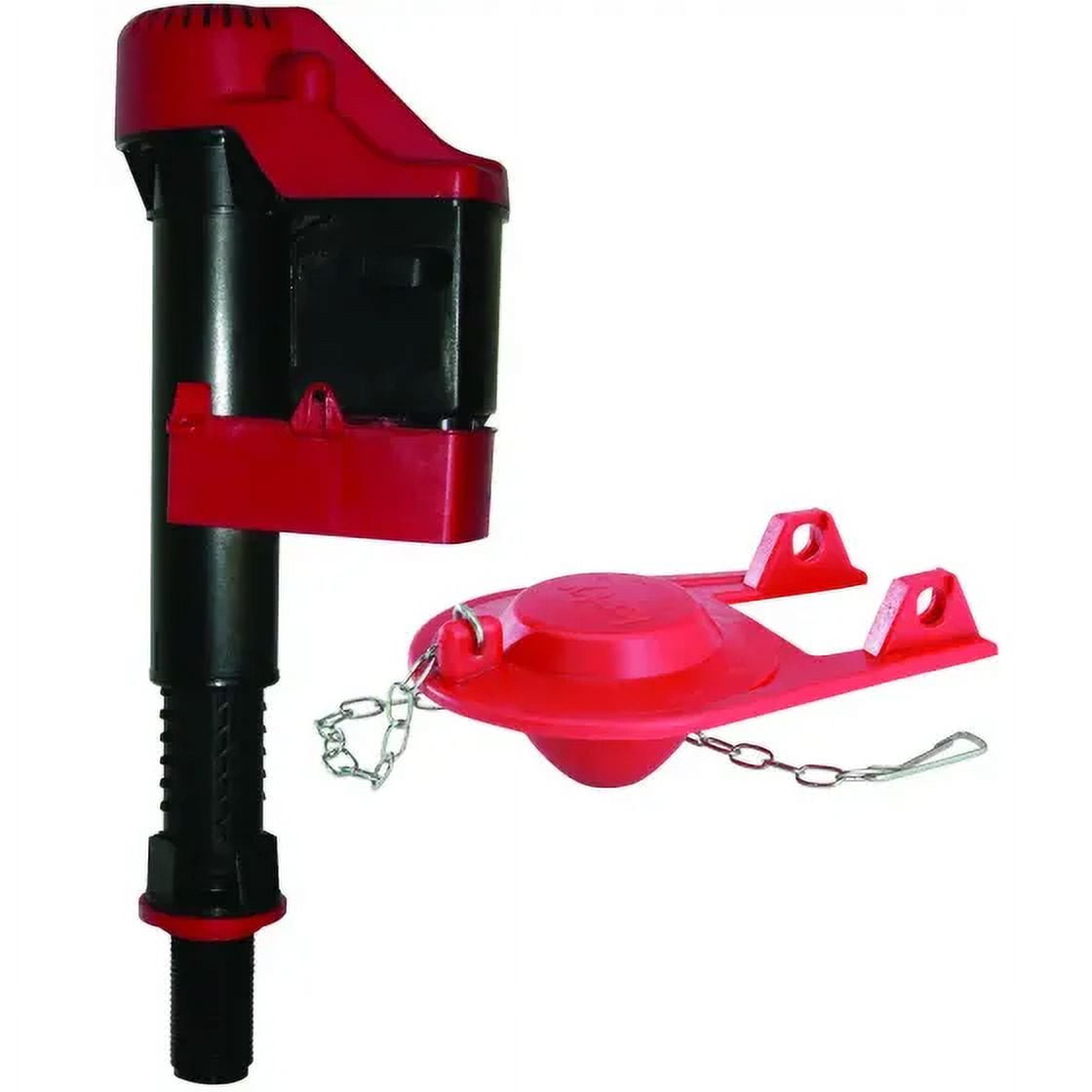 Korky 818Z Fill Valve and Flapper Kit, Rubber Body, Black/Red, Anti ...