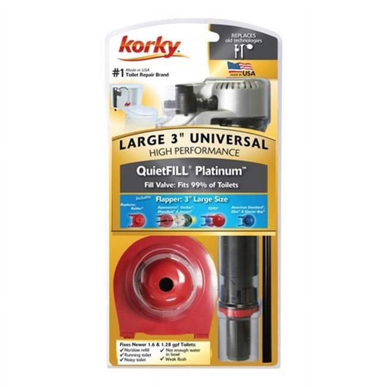 Korky 830MP QuietFill Platinum Complete Flush Valve & Flapper Repair Kit - Walmart.com