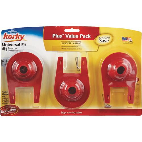 Korky Premium Universal Toilet Flapper 3-Pack PLUS 3 PACK, Each ...