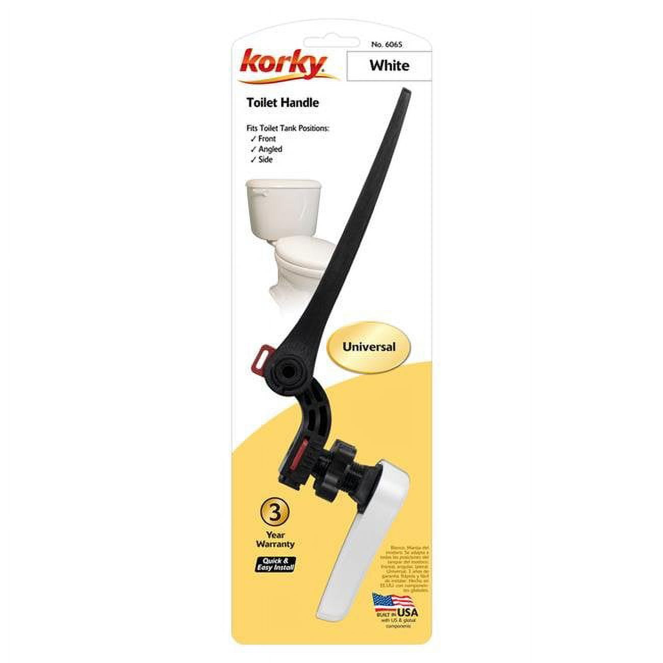 Korky Strongarm Toilet Handle for Universal, White - Walmart.com