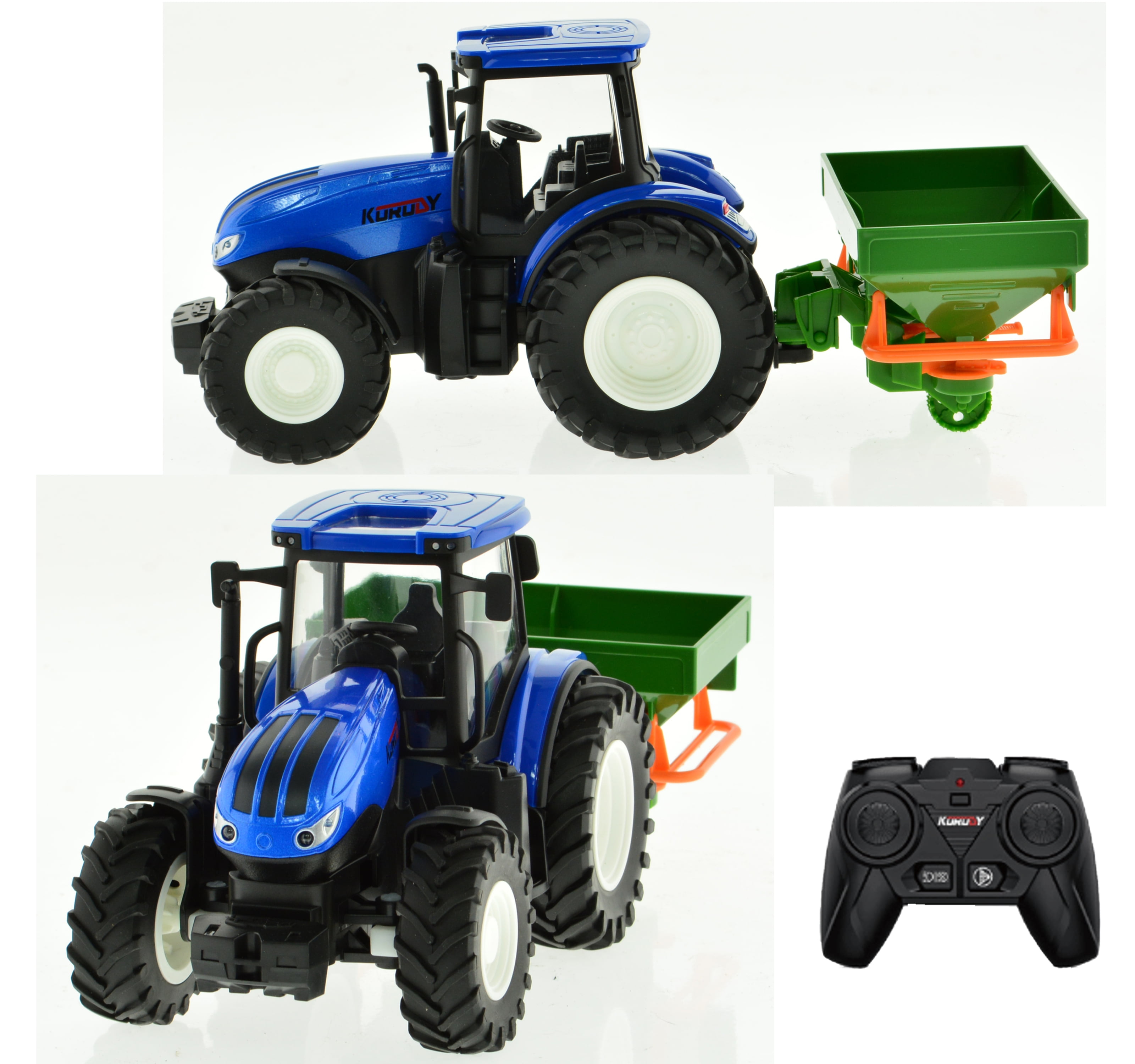 Korody Remote Control Farm Tractor Toy, 1:24 Scale, Fertilizer Spreader ...