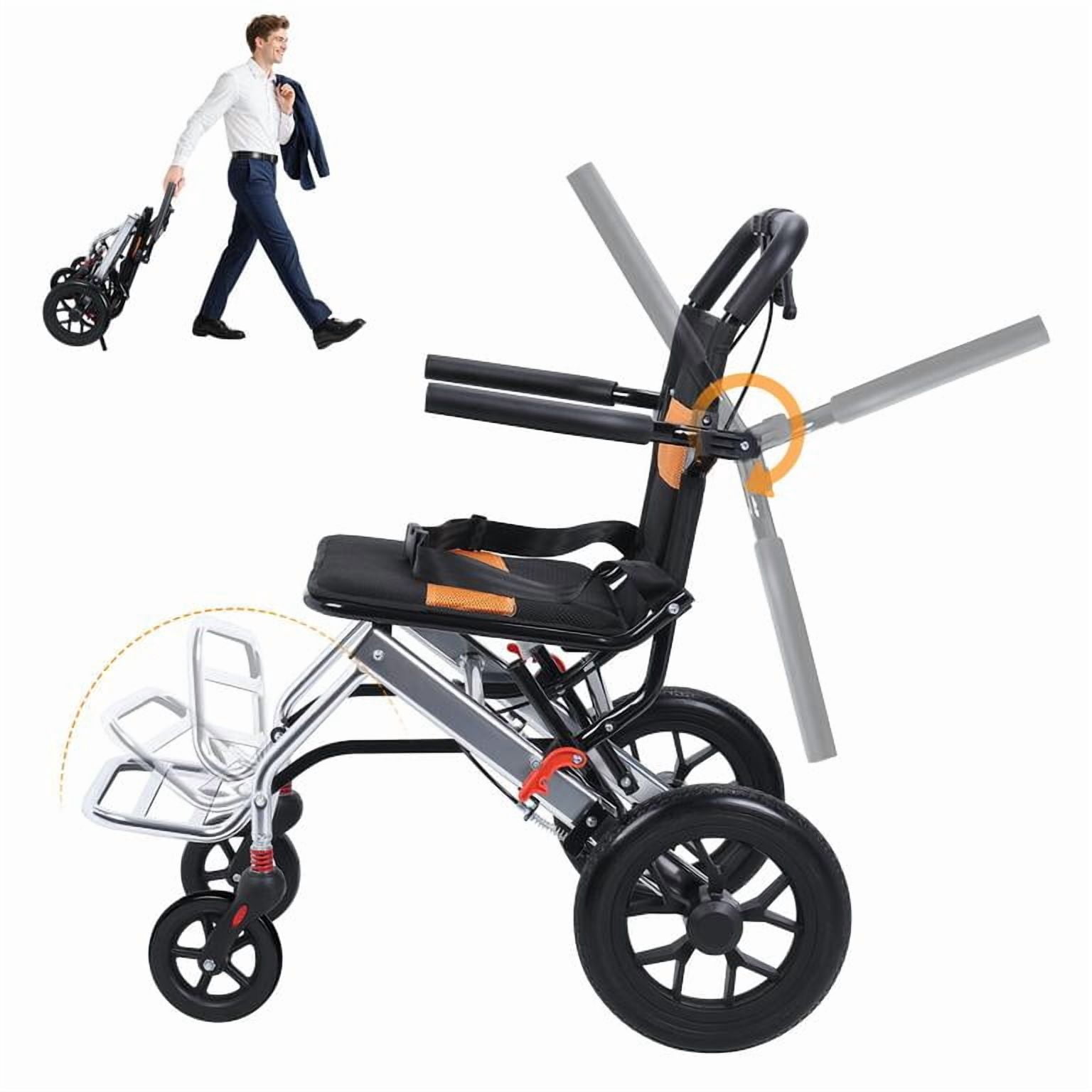 Korogimeeet Lightweight Foldable Travel Wheelchair, Carbon Steel Frame ...