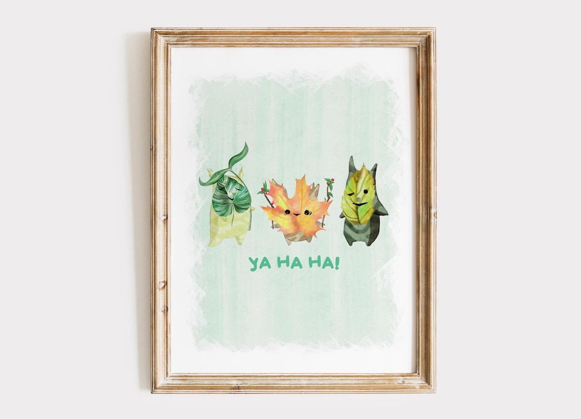 Korok Ya Ha Ha, Whimsical Wall Art Print Tribute Home Decor UNFRAMED ...
