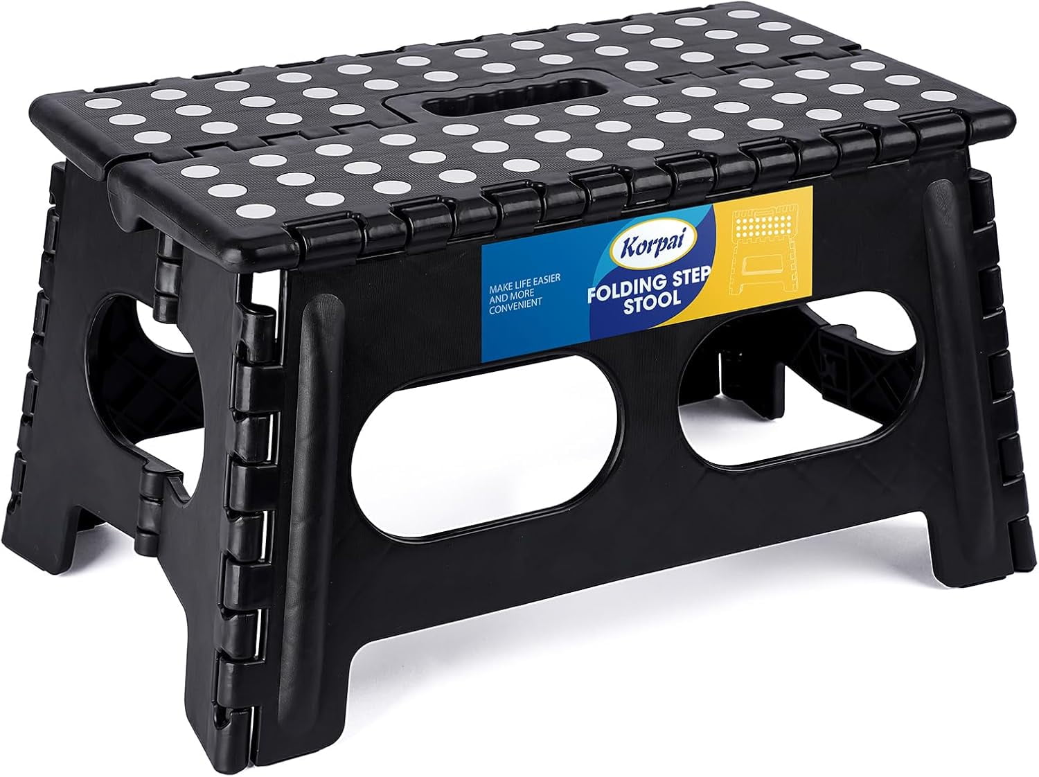Korpai 9" Folding Step Stool for Adults and Kids 15-Inch Extra Wide ...