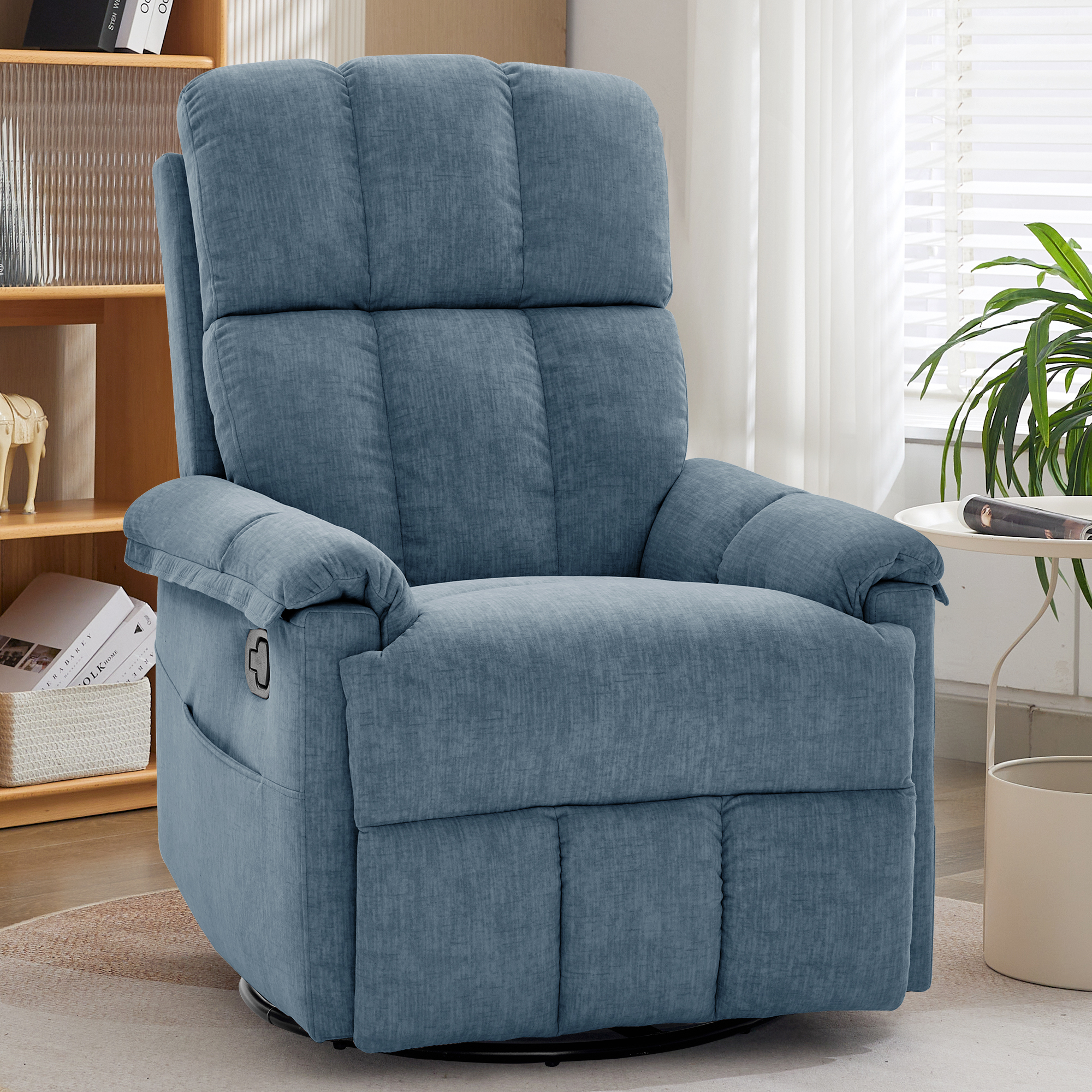 Korser 360°Swivel Recliner Chair for Adults with Side Pockets,Small ...