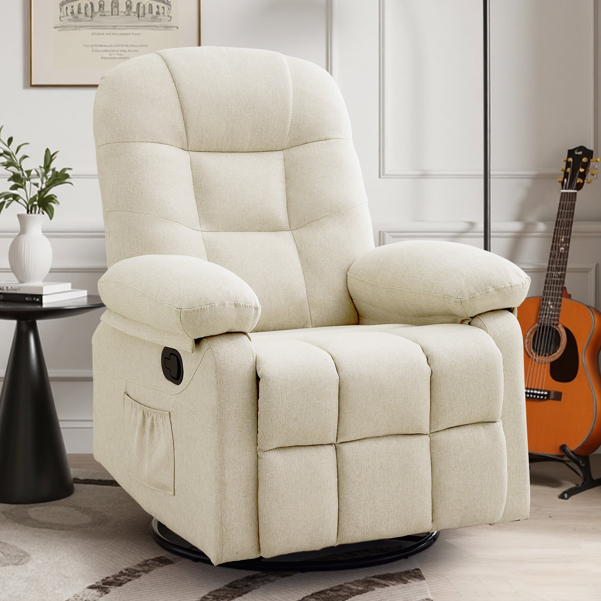 Korser Manual Swivel Rocker Recliner Chair for Living Room,Small ...