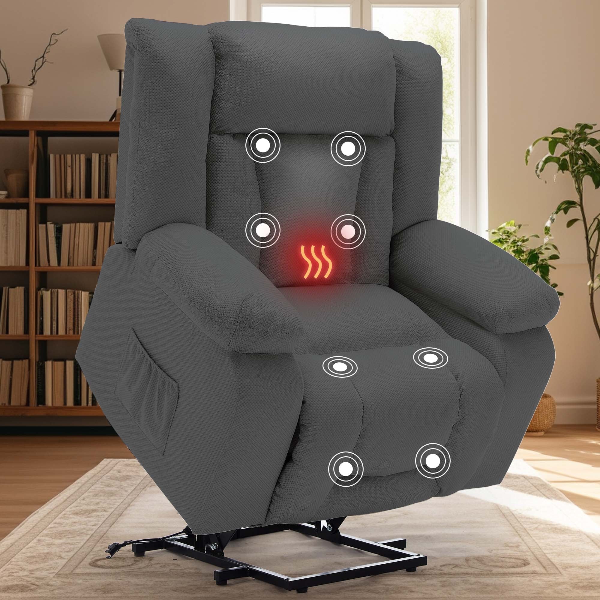 Korser Oversized Dual Motor Power Lift Recliner Chair for Elderly ...