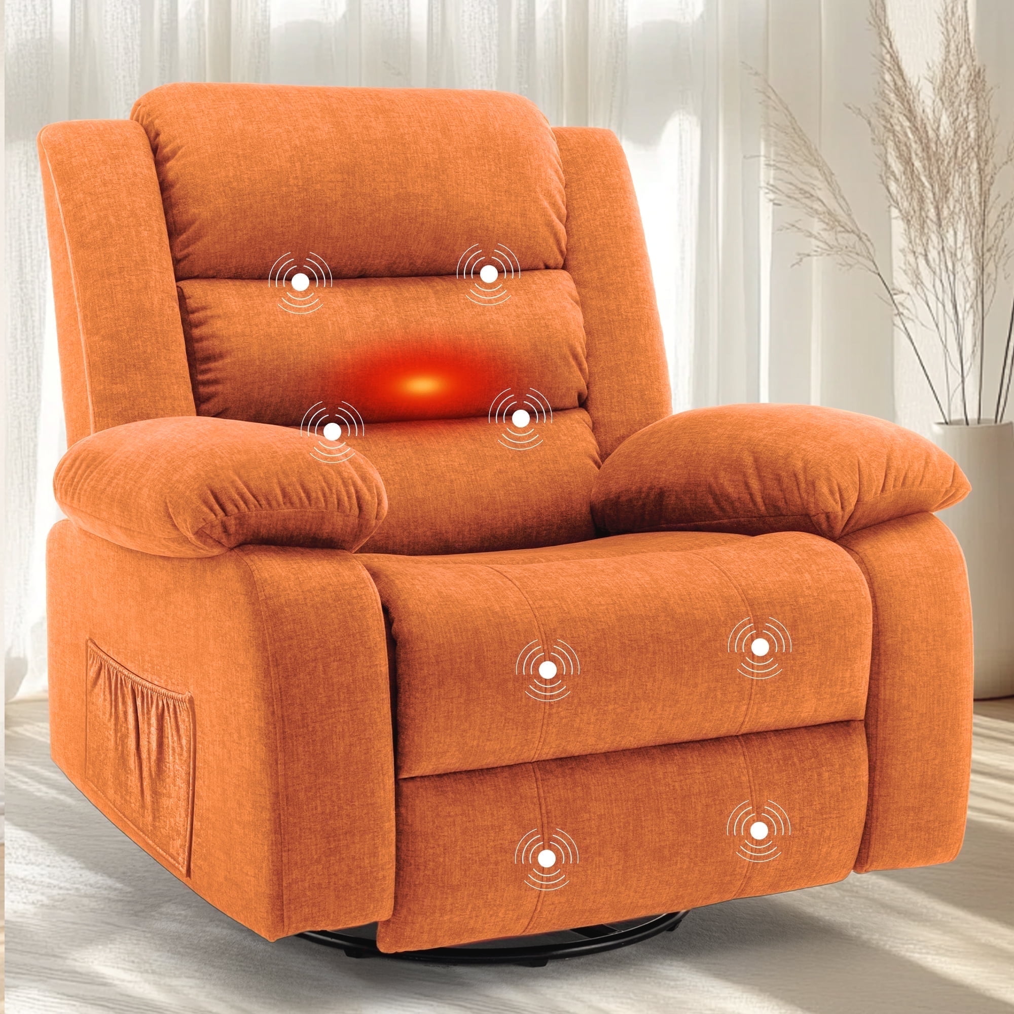 Korser Oversized Swivel Rocker Recliner Chair for Adults 40.6'' Wide ...