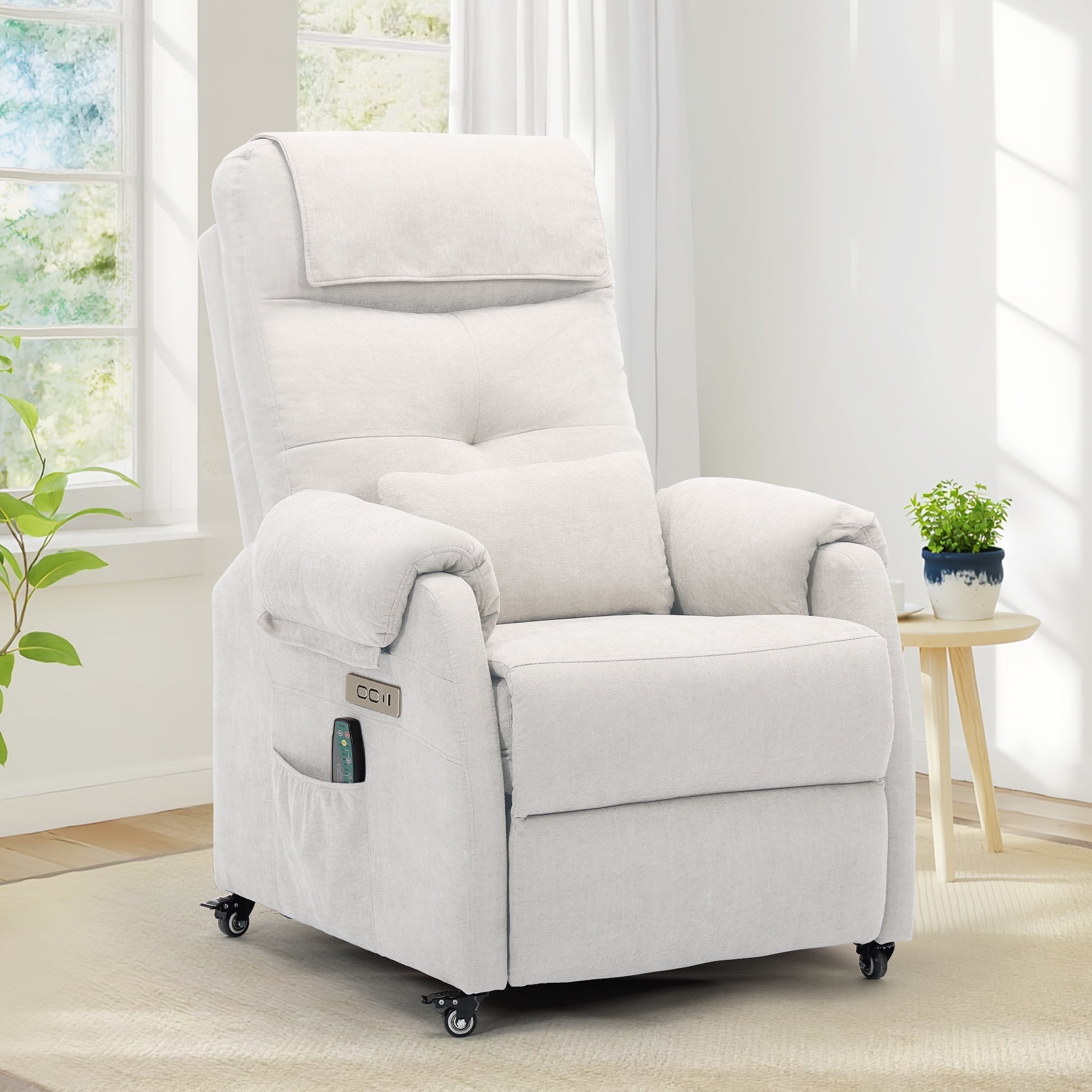 KORSER Power Small Recliner Chair, Massage, Lumbar Heating, USB Ports ...