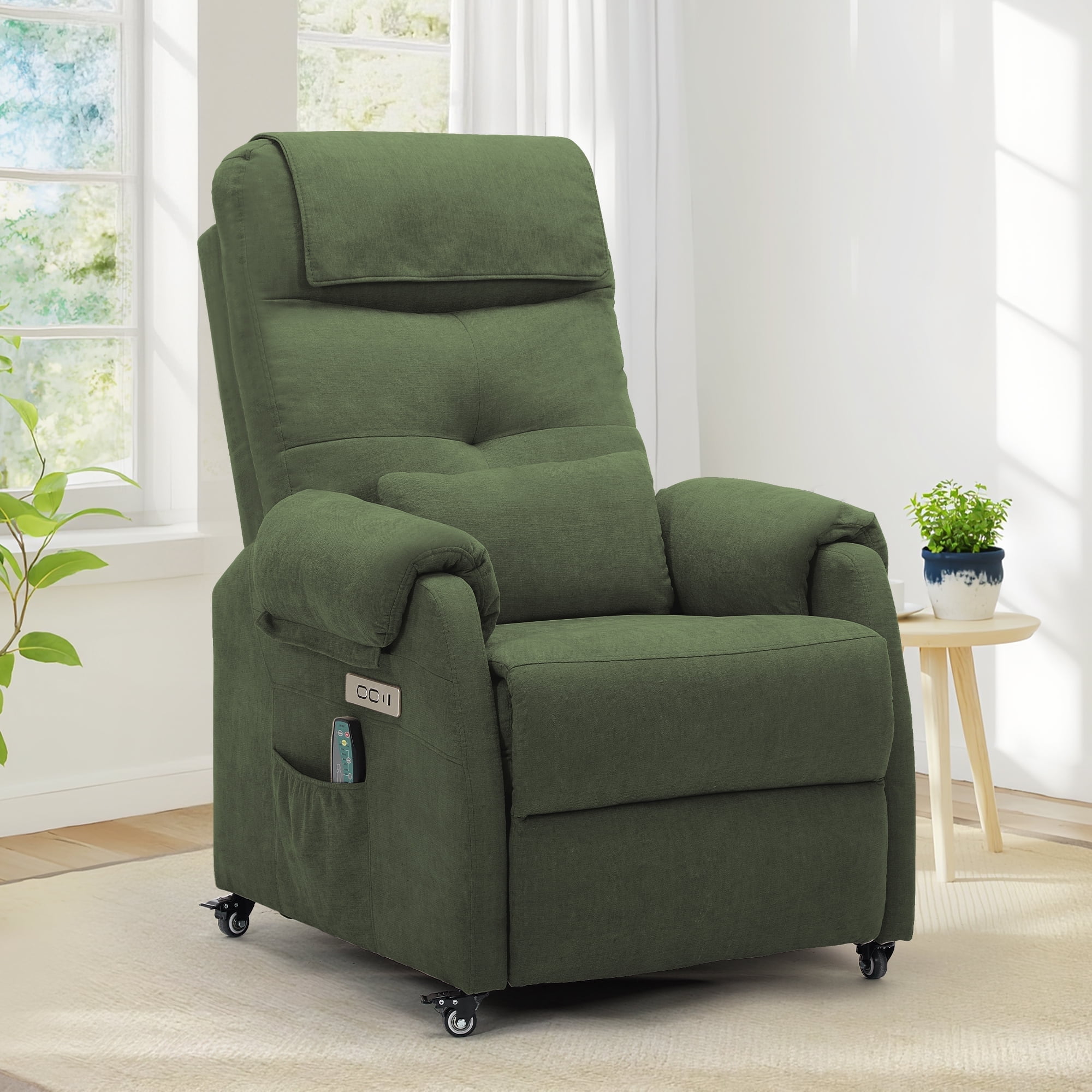 Korser Power Small Recliner Chair for Small Spaces with Wheels and USB ...