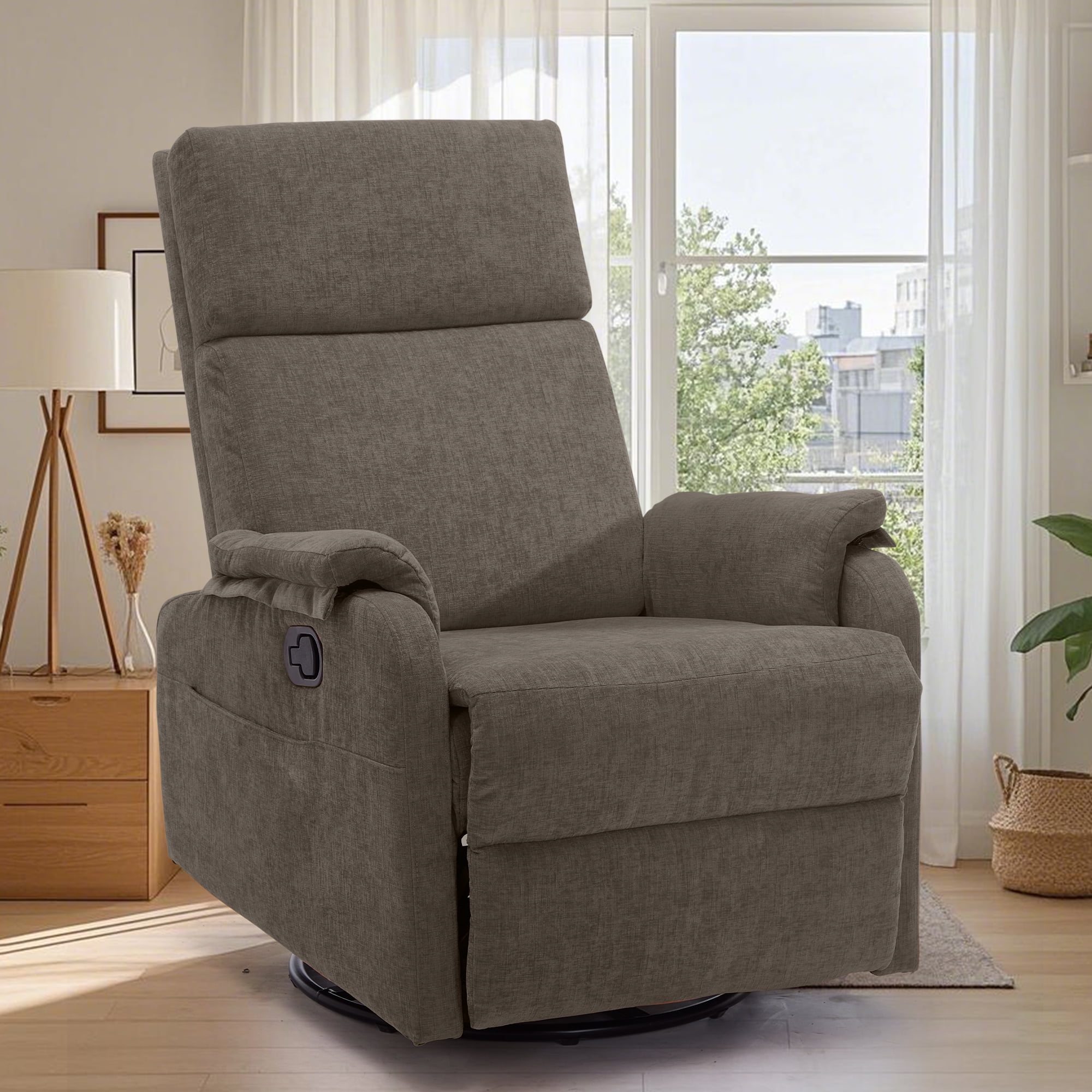 Korser Swivel Rocker Recliner Chair for Small Spaces Chenille for ...