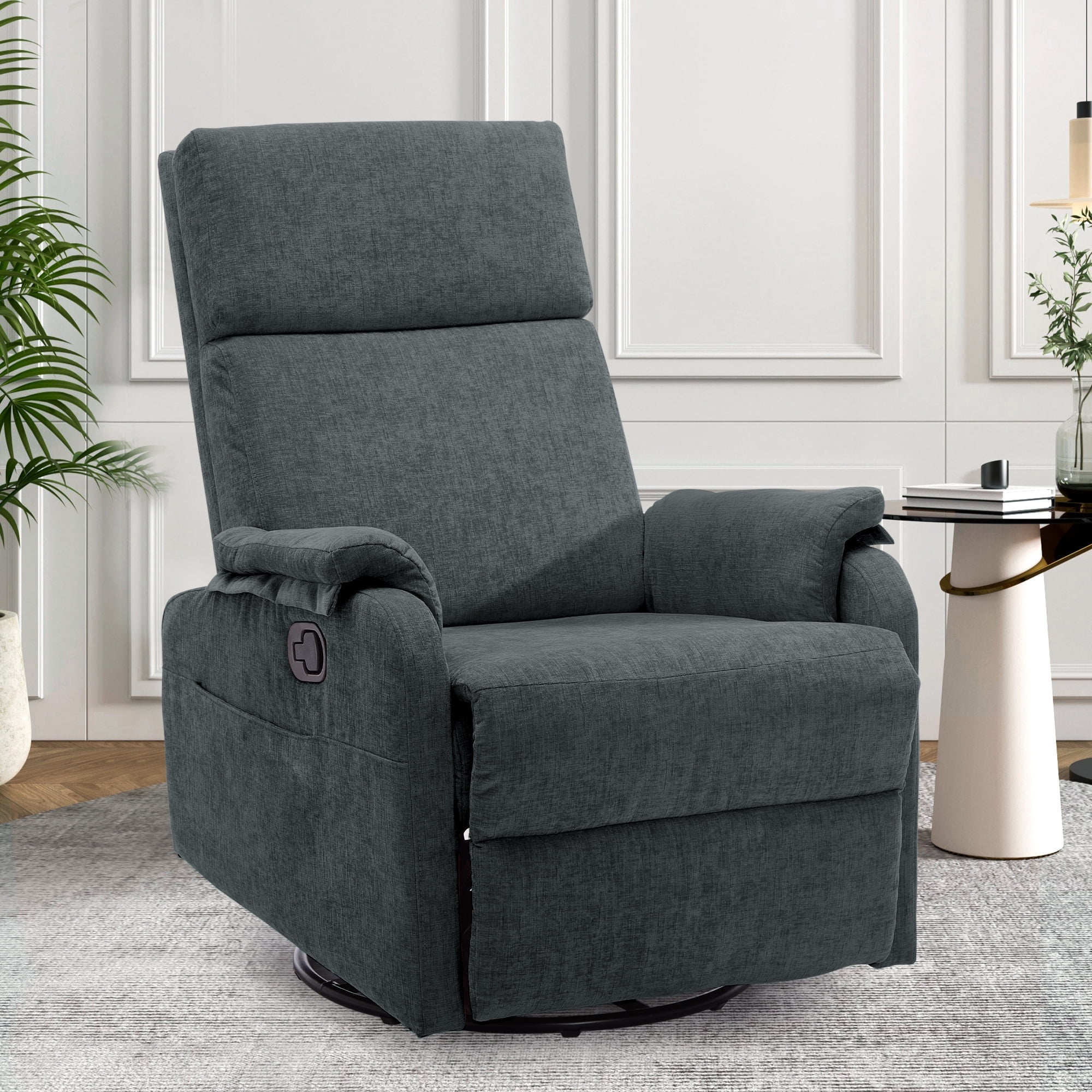 Korser Swivel Rocker Recliner Chair for Small Spaces Chenille for ...