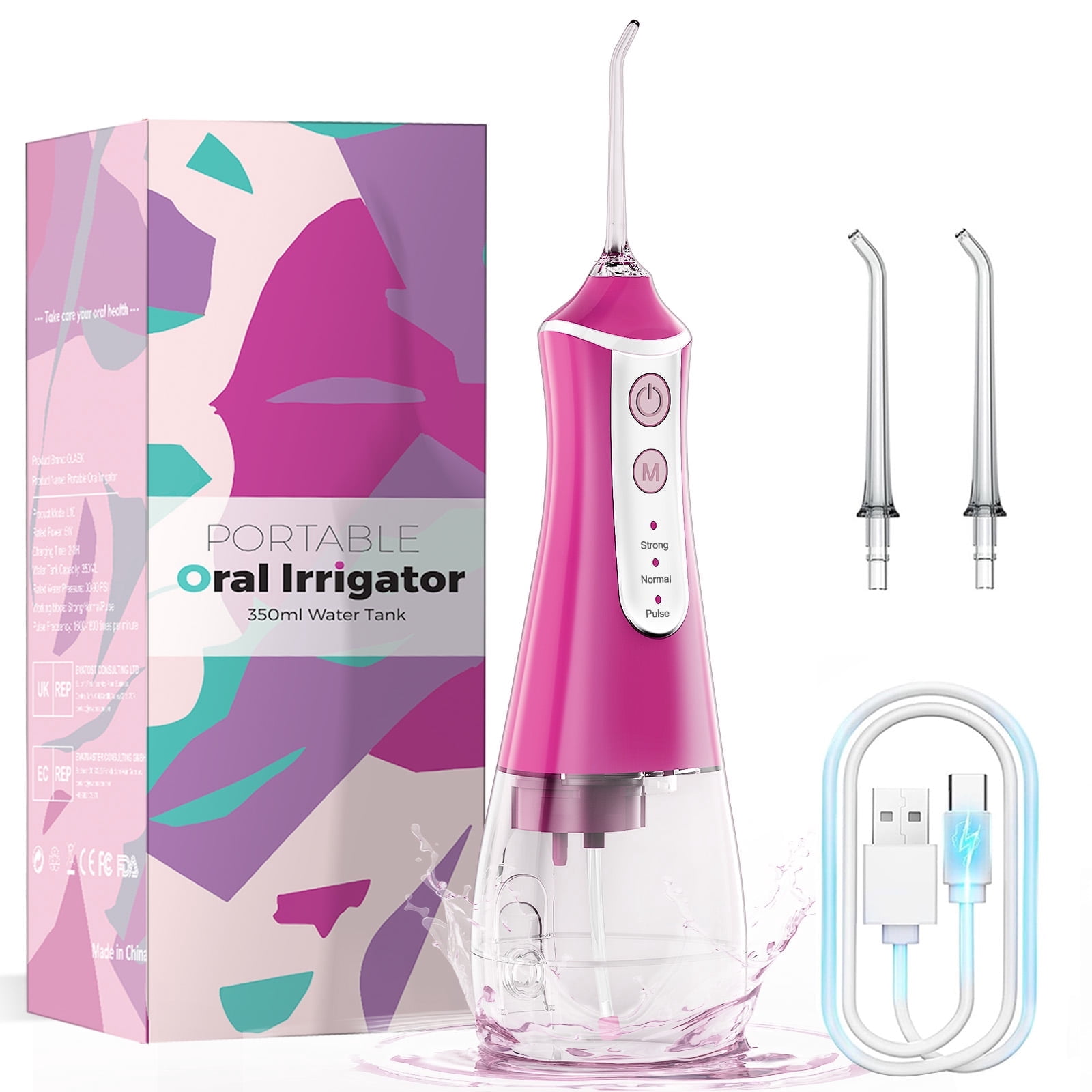 Korsmall Portable Water Flosser, Cordless Dental Oral Irrigator ...