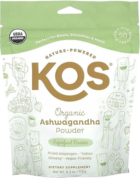 Kos Organic Superfood Booster Ashwagandha Powder, 6.2 Oz, 3 Pack ...