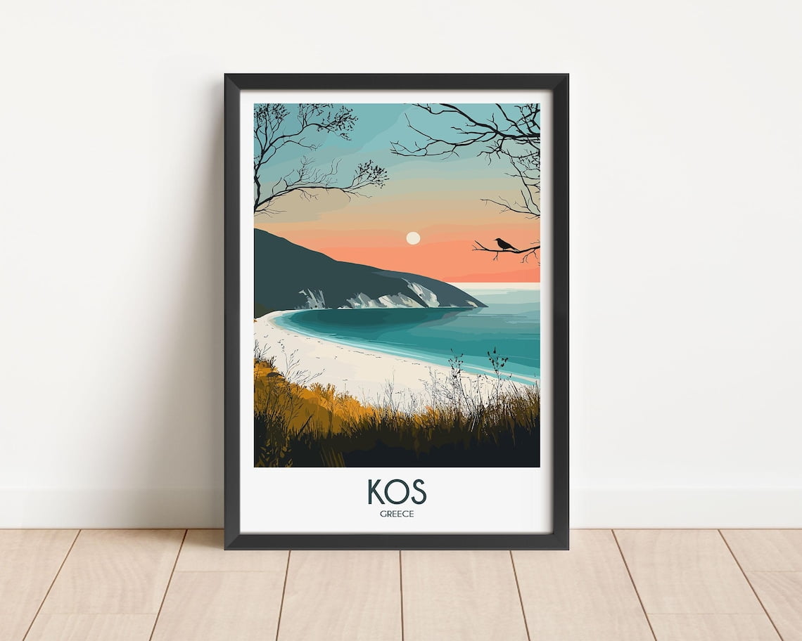 Kos Poster Greece Scenic Island Travel Wall Art Decor, Unframed Poster ...