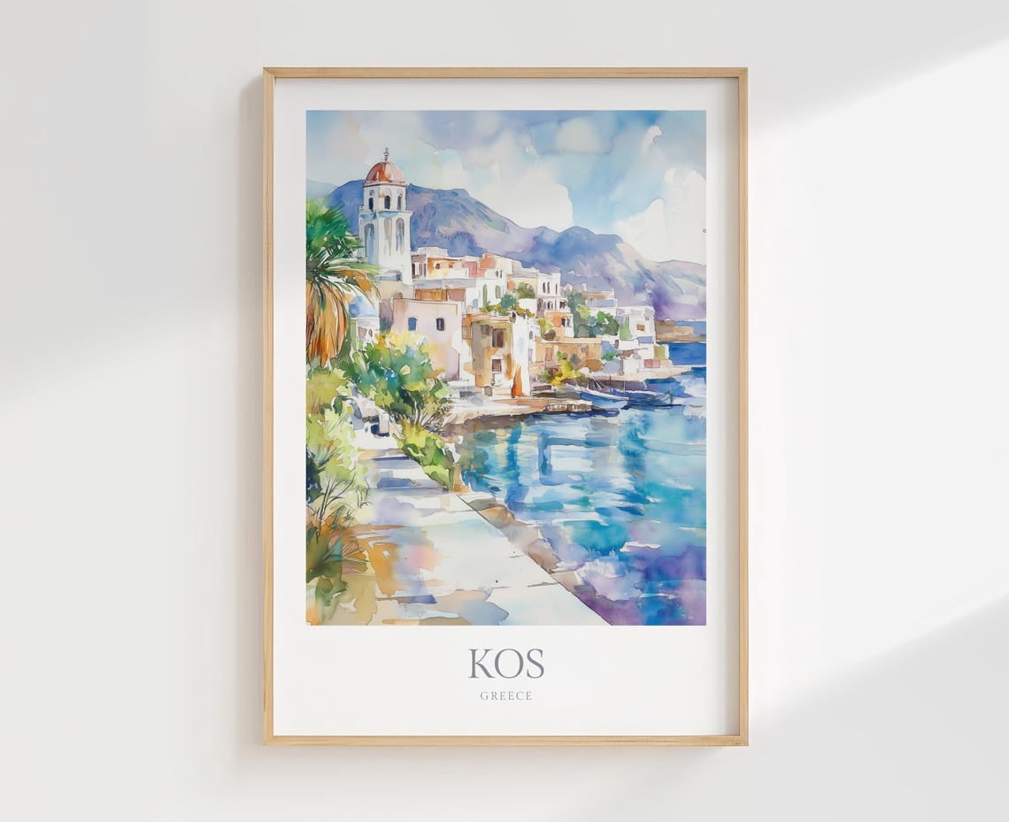 Kos Poster Greece Wall Art Home Decor Travel Poster, Unframed Size ...