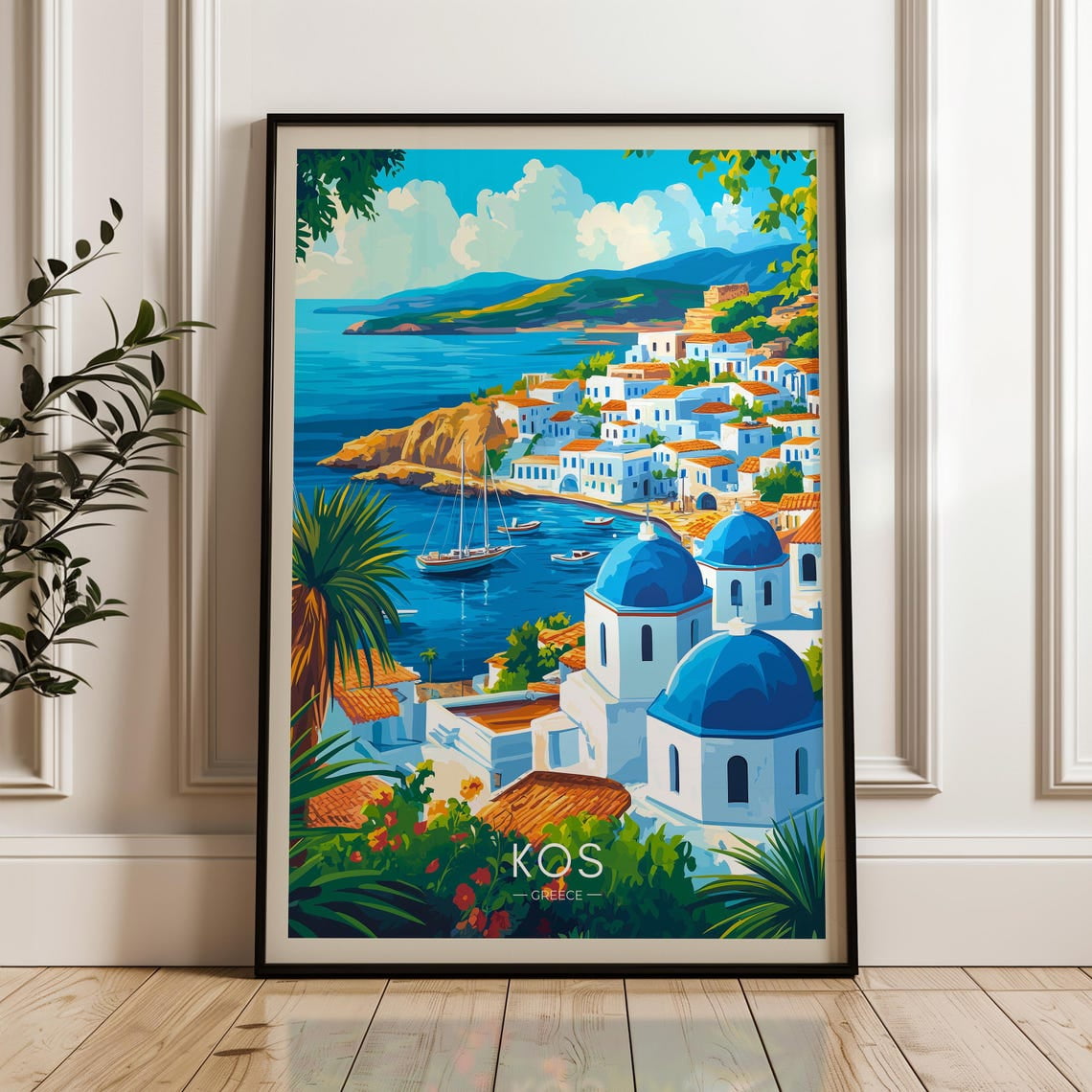 Kos Travel Print - Greece Wall Art Poster, Mediterranean Sea ...