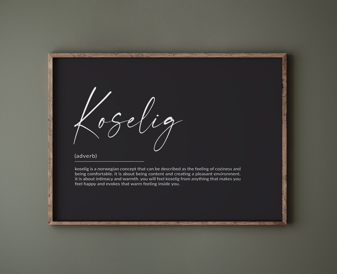 Koselig Poster, Koselig Definition Poster, Koselig Wall Art, Koselig ...
