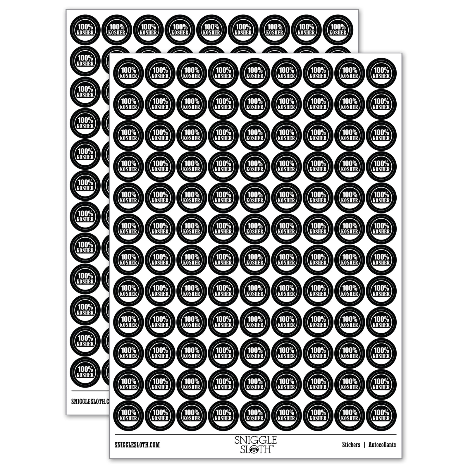 Kosher Food Label 200+ Round Stickers - Black - Gloss Finish - 0.50 ...