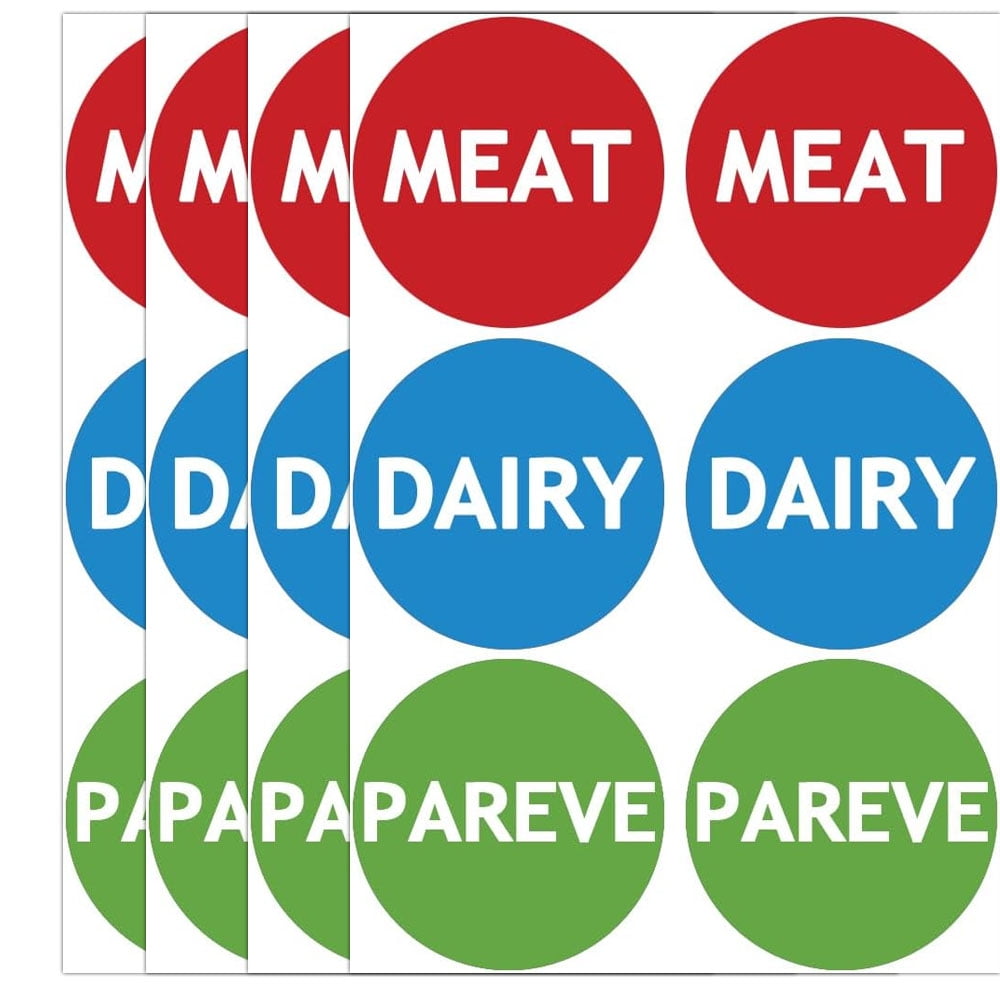 Kosher Labels, Meat Dairy Parve Stickers, Freezable Microwavable ...