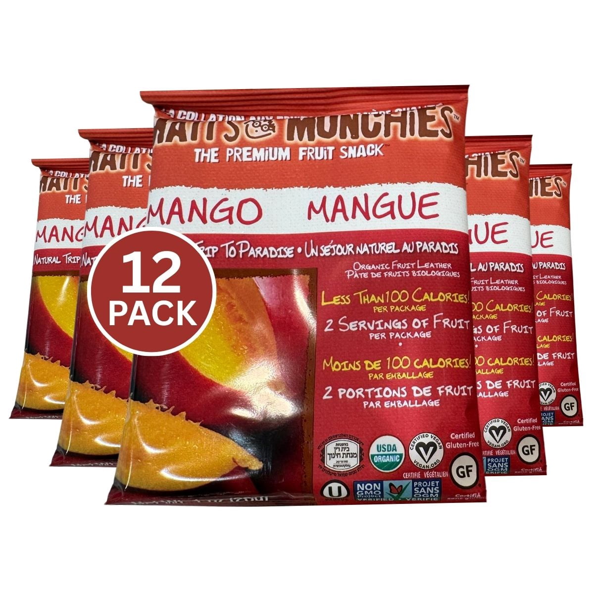 Kosher Matt's Munchies Fruit Snack Mango Mangue 1 oz, Pack of 12 ...