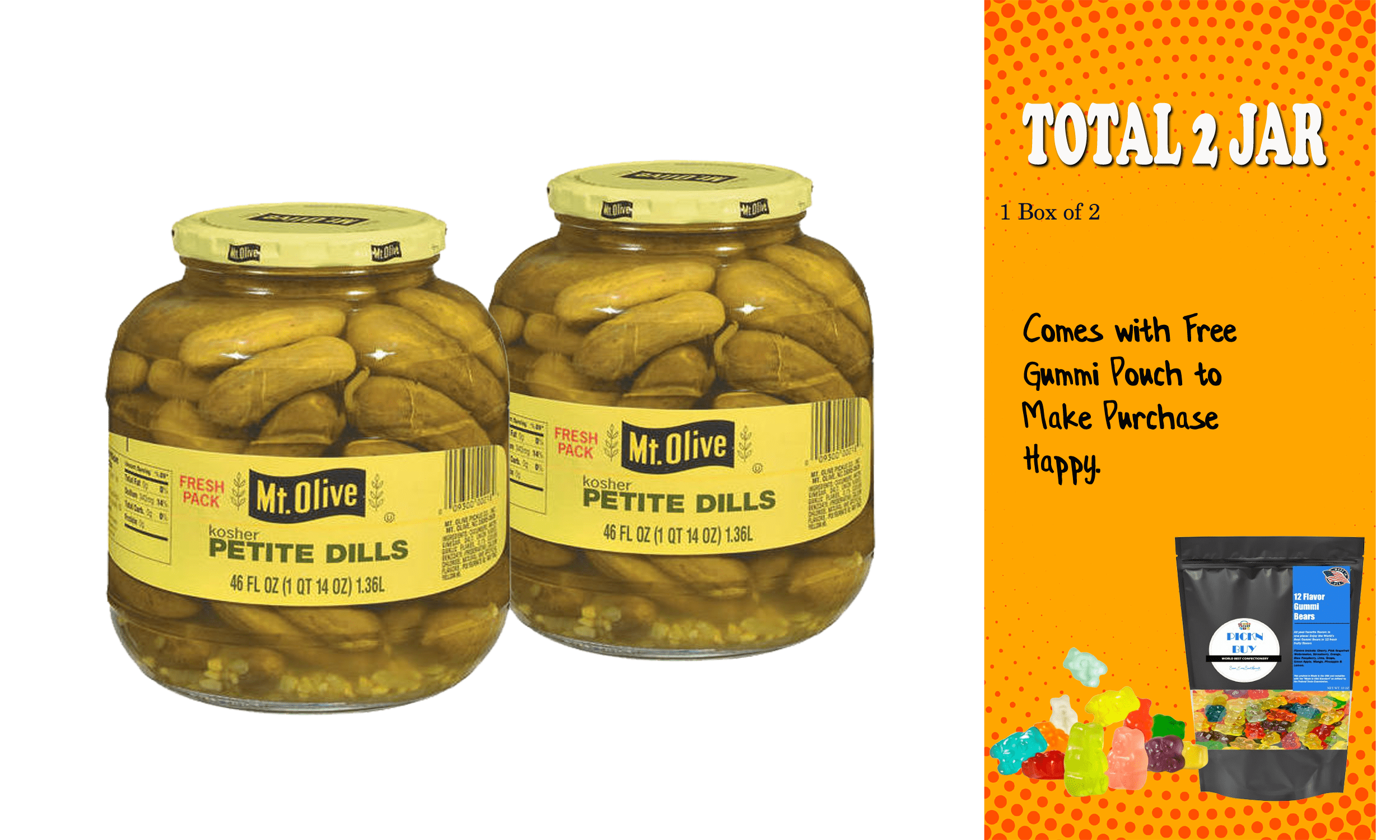 Kosher Petite Dills Fresh Pack Pickles By Mt. Olive, 46 fl. oz. 2PK ...