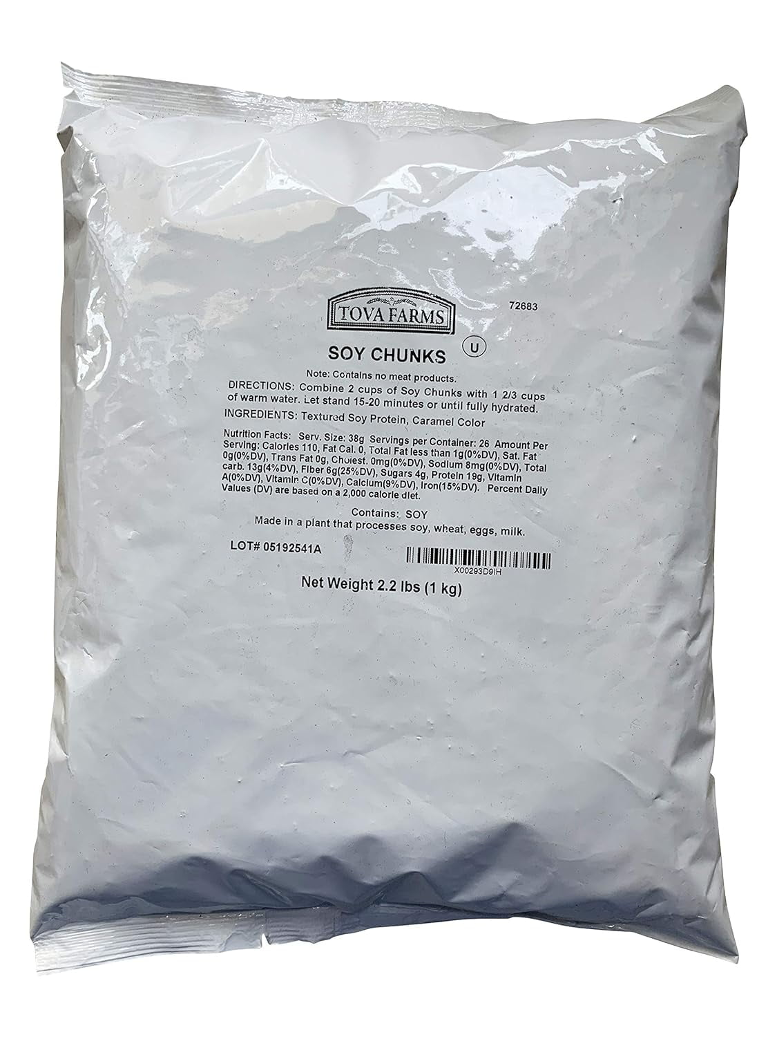 Kosher Premium Textured Vegetable Protein Chunks (Unflavored Chunks, 1 ...