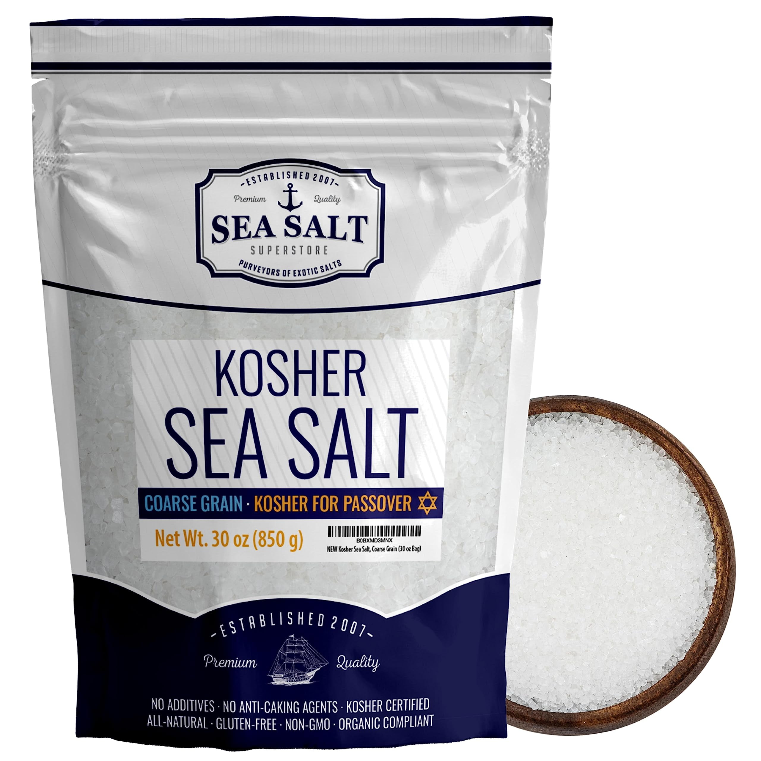 Kosher Sea Salt, Coarse Grain Kosher Salt, Replacement for Table Salt ...