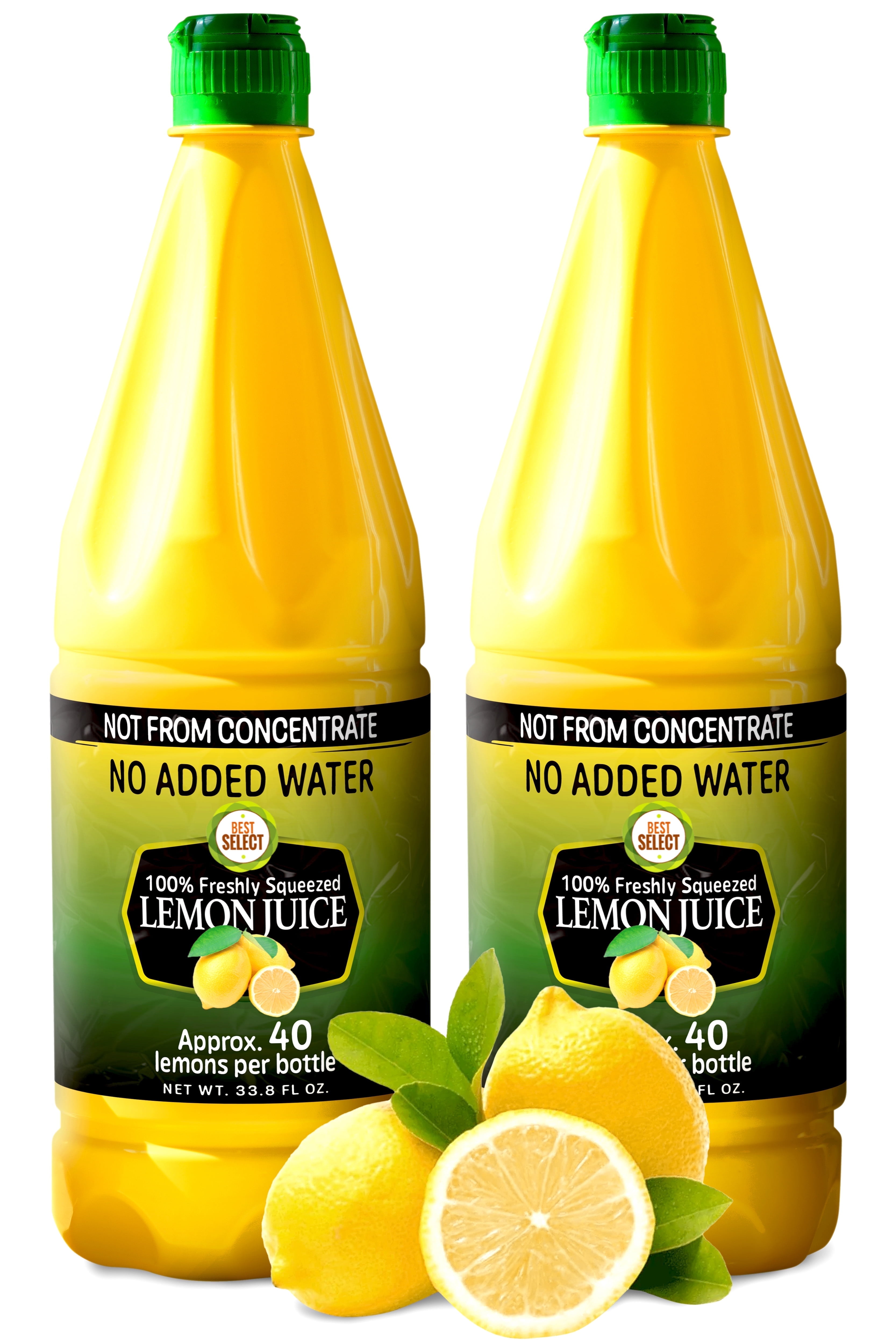 Best Select Freshly Squeezed Lemon Juice 33.8 Oz Pack of 2 - No Added ...