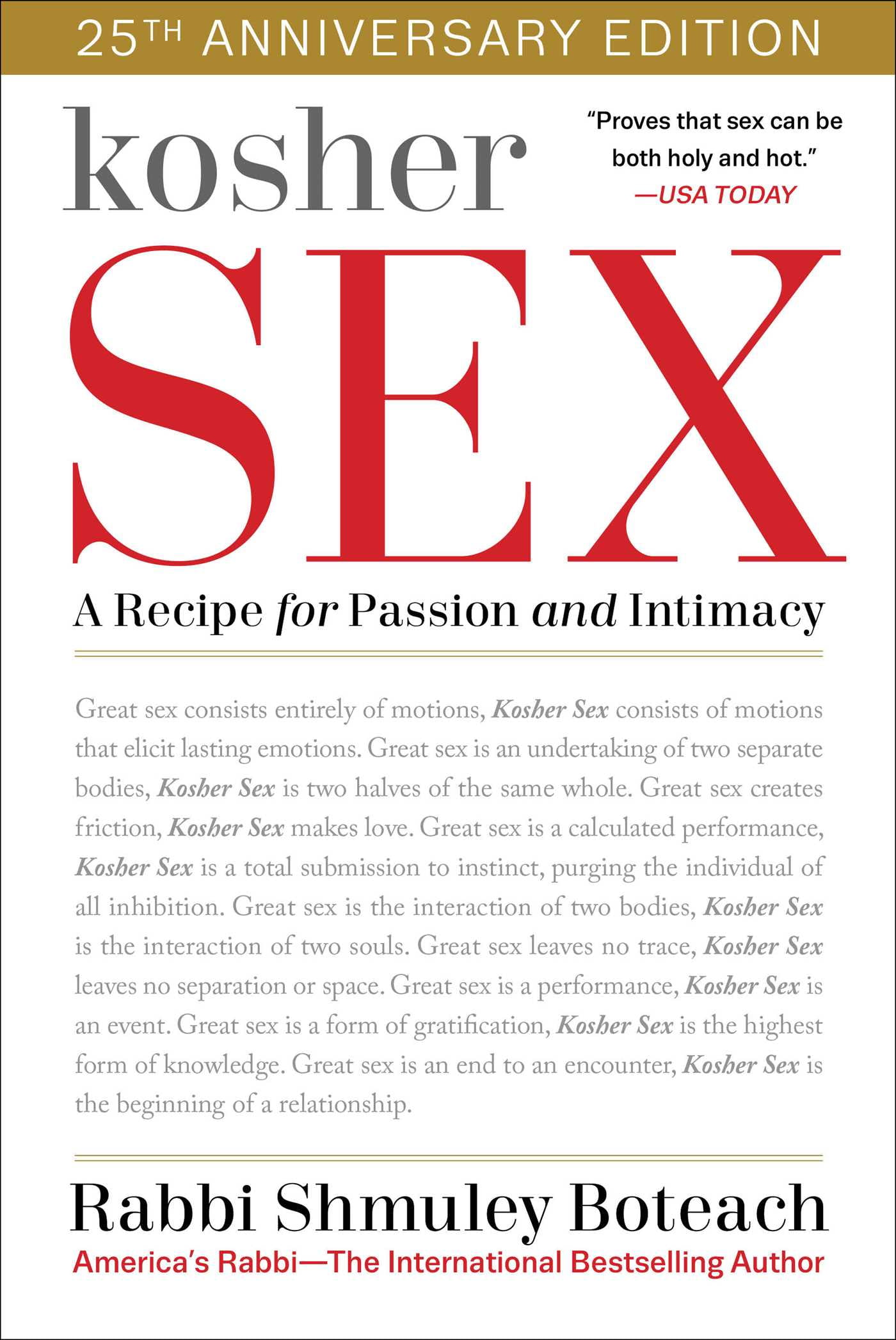 Kosher Sex : A Recipe for Passion and Intimacy (Hardcover) - Walmart.com