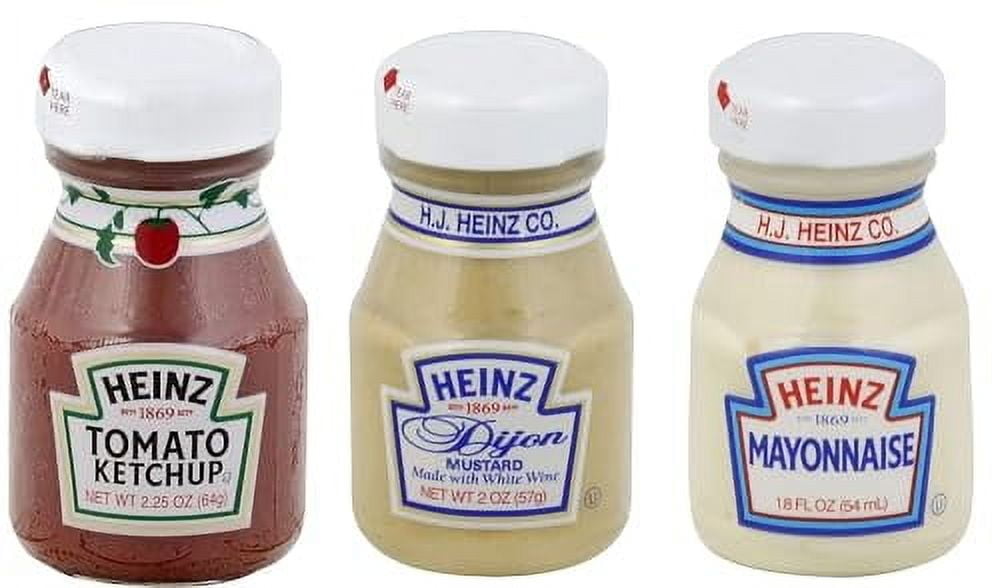 Heinz Kosher Travel Condiment Set, Ketchup 2.25 oz, Dijon Mustard 2 oz ...