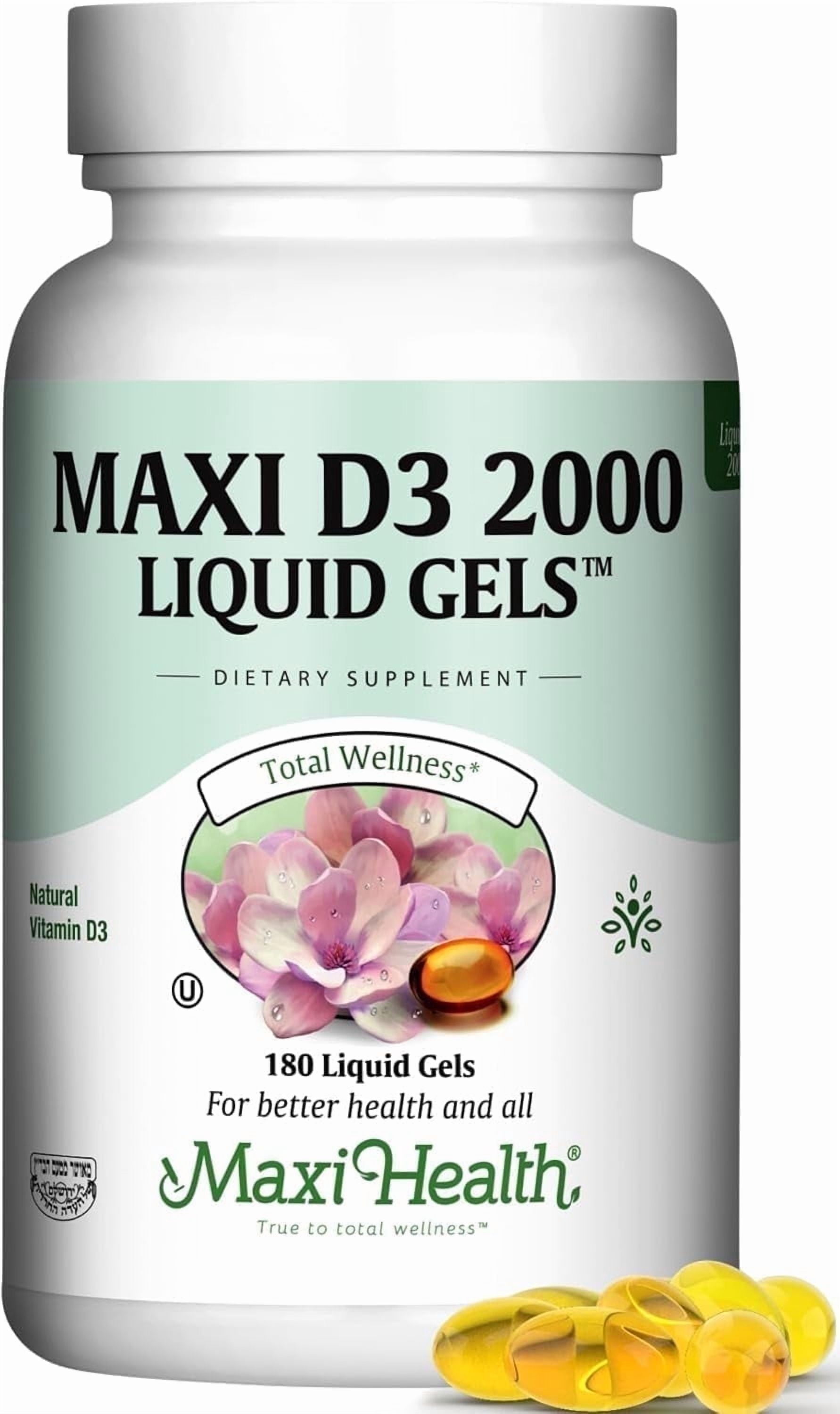 Maxi Health Vitamin D3 2000IU - Immune, Calcium, Bone & Teeth Support ...