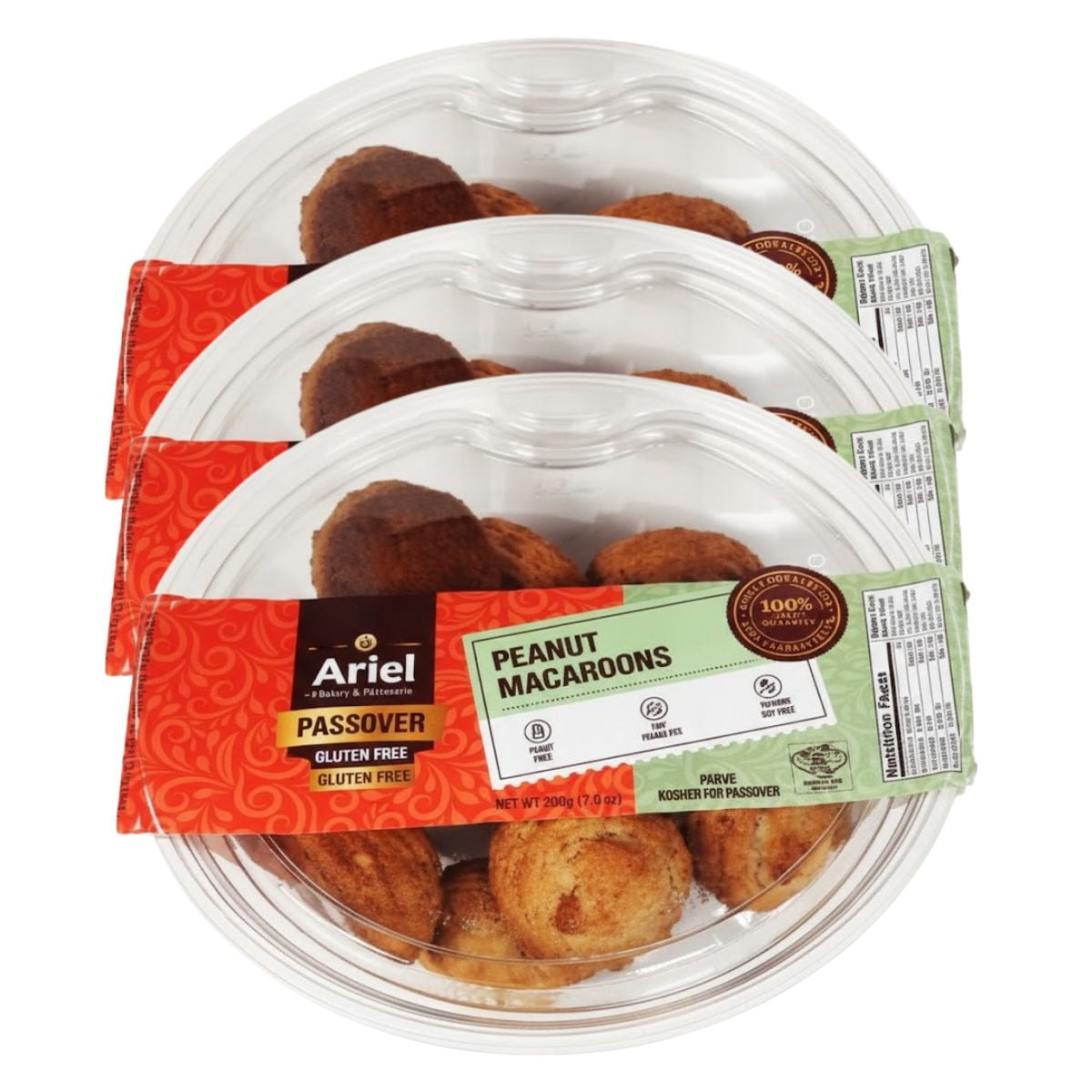 Kosher for Passover Gluten Free Ariel Peanut Macaroons 17.6 oz, Pack of ...