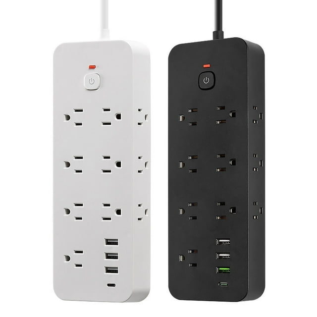 Kosiy Multiple Plug Outlet Smart Power Strip w/ 13 Outlets 4 USB Fast ...