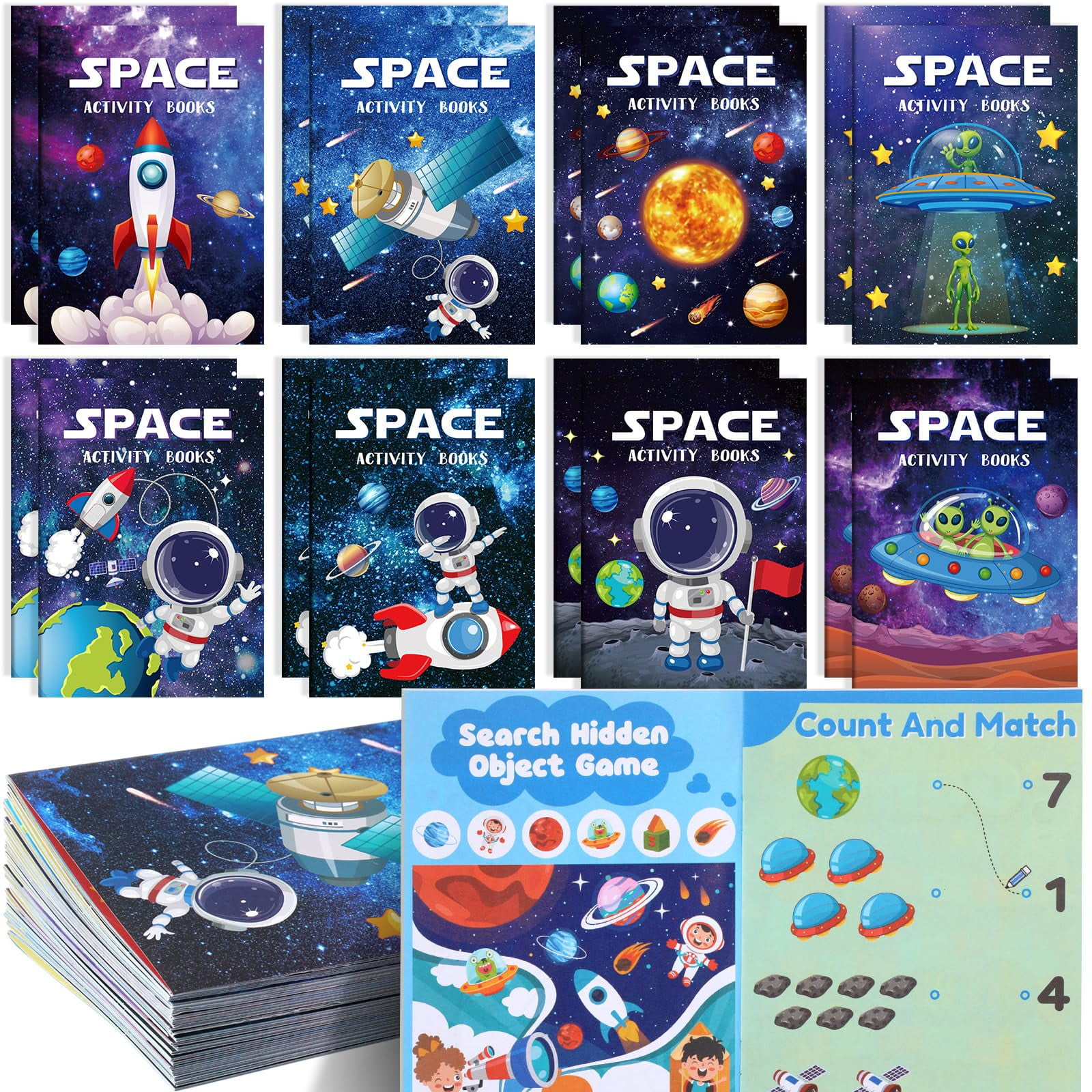 Kosiz 24 Pcs Outer Space Activity Book for Astronaut Solar System ...
