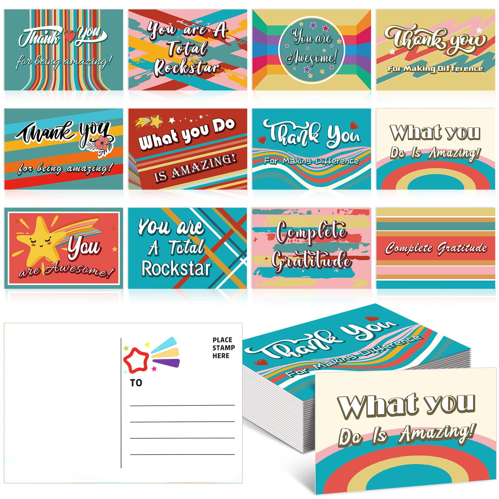Kosiz 240 Pcs Thank You Postcards 4 x 6 Inch Appreciation Cards ...