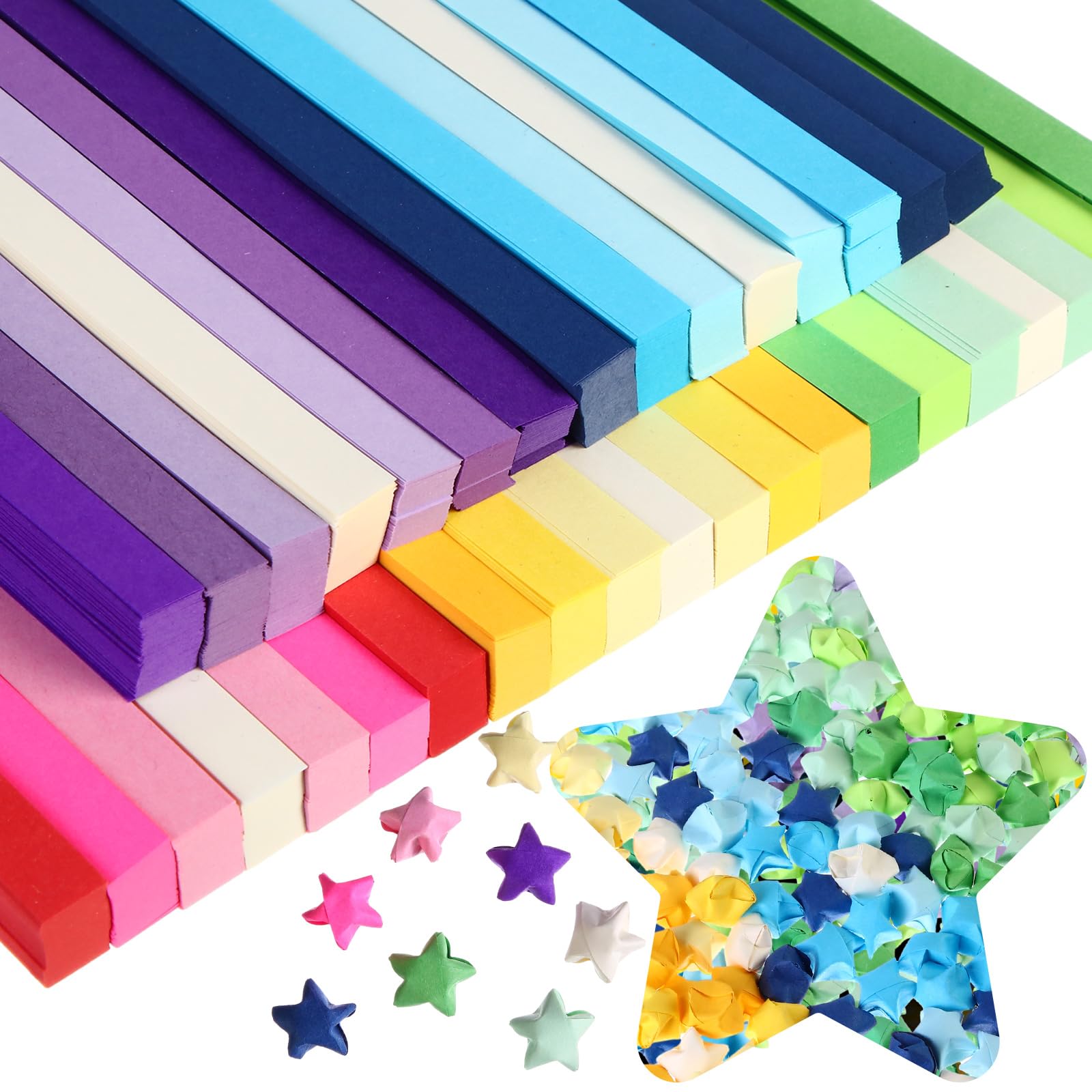 Kosiz 5850 Sheets Origami Stars Paper Strips Lucky Origami Paper for ...