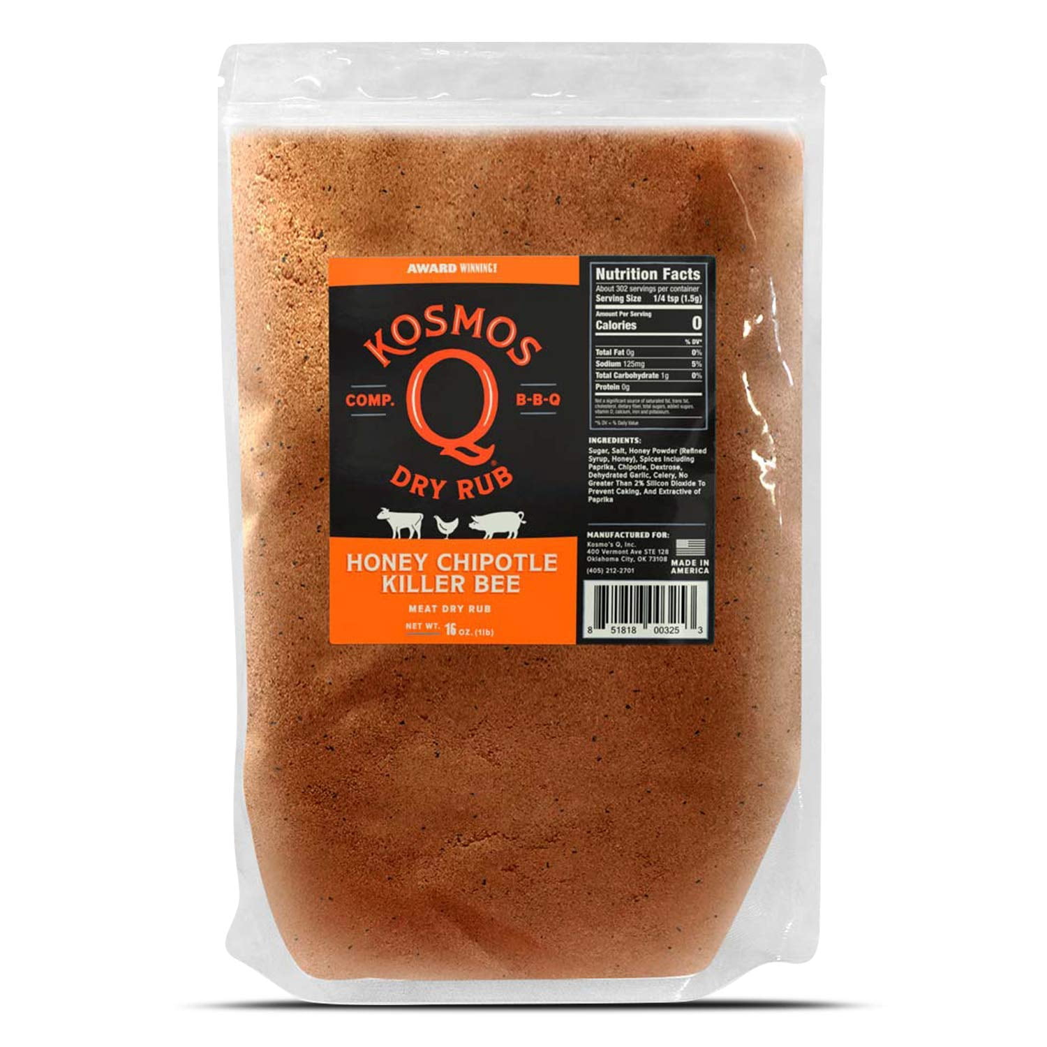 Kosmos Q Honey Chipotle DPF11 Killer Bee BBQ Dry Rub - Sweet & Spicy ...