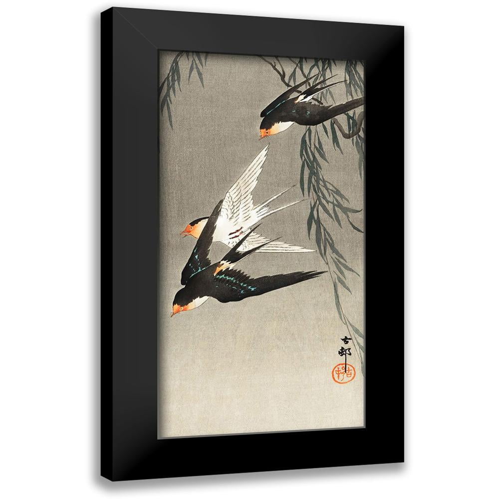 Koson, Ohara 14x24 Black Modern Framed Museum Art Print Titled - Three ...
