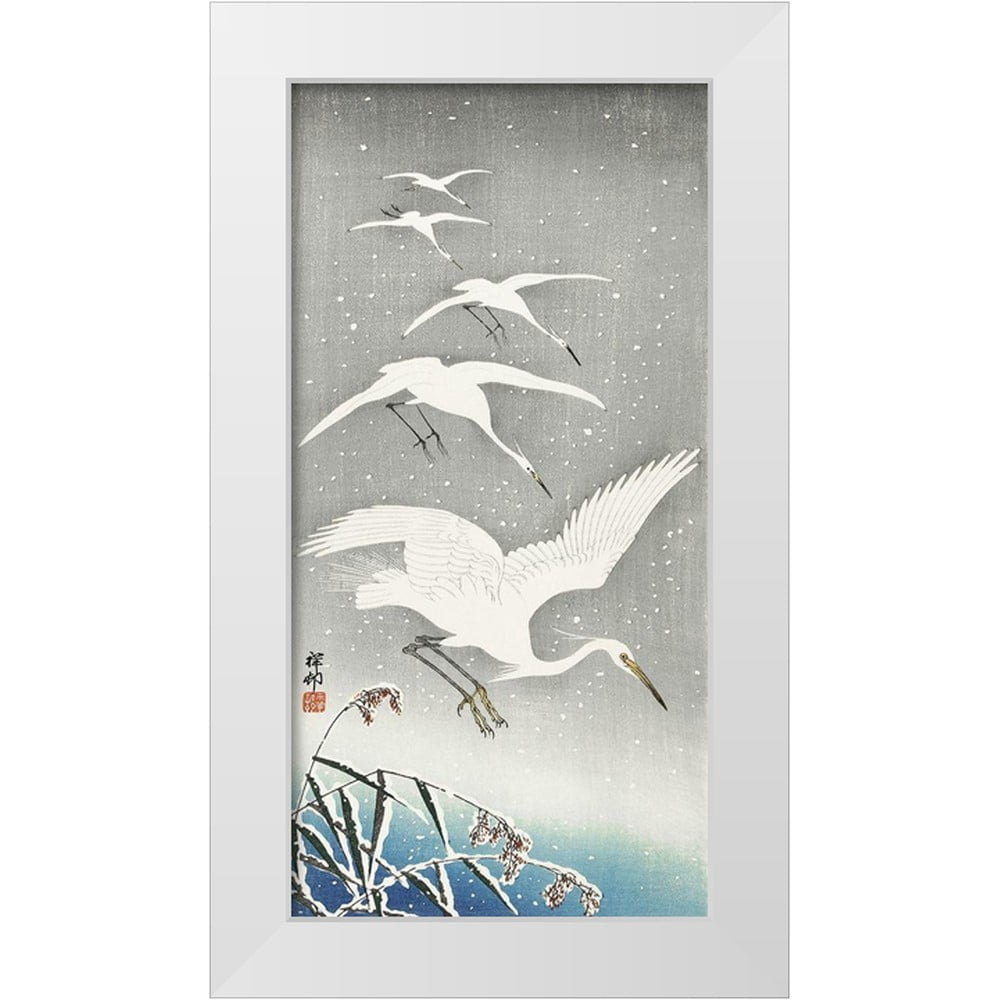 Koson, Ohara 14x24 White Modern Wood Framed Museum Art Print Titled ...