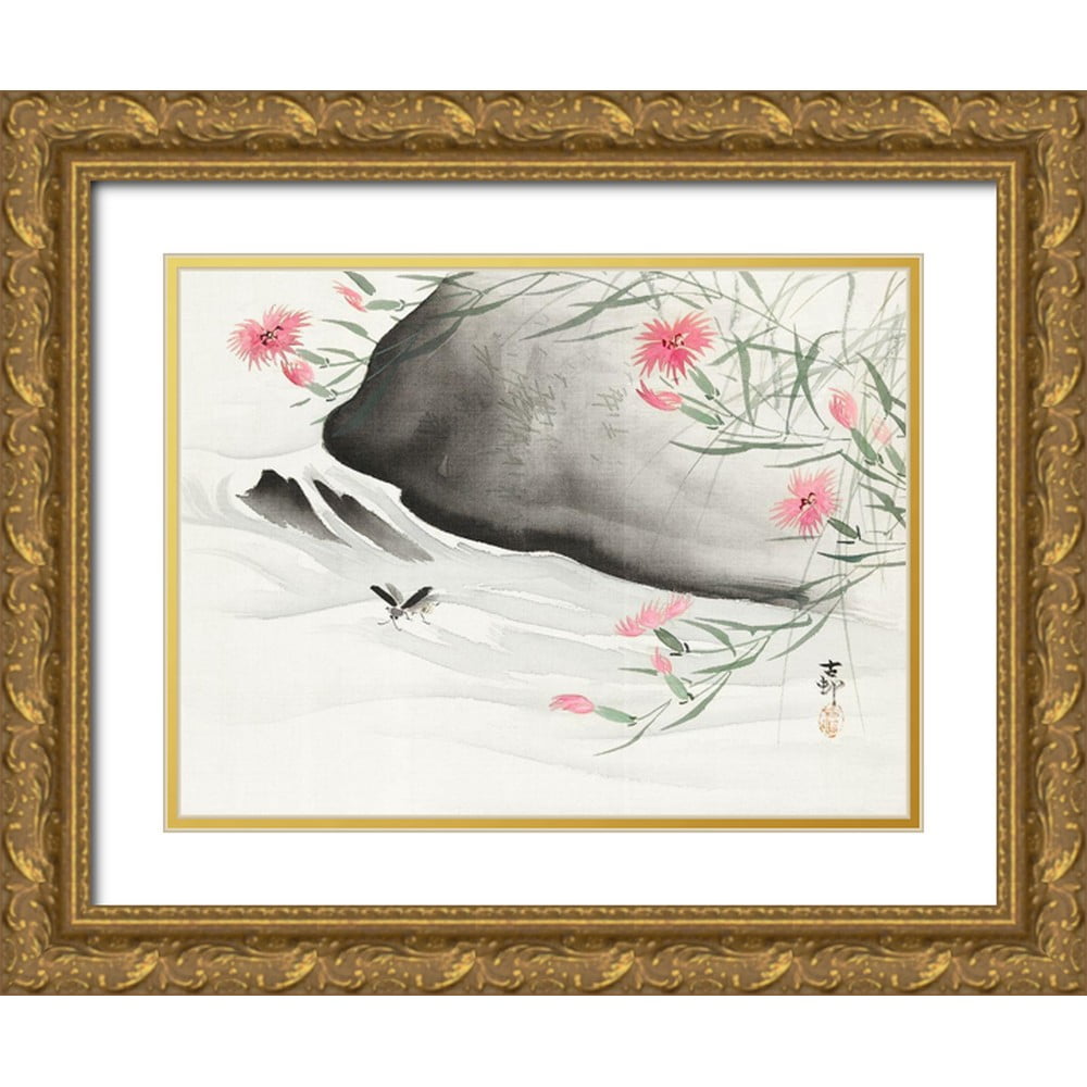 Koson, Ohara 32x25 Gold Ornate Wood Framed with Double Matting Museum Art Print Titled - Plants ...