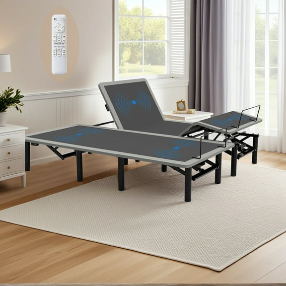 Adjustable Bed with Mattress Split King Electric Bed Base with Head ...